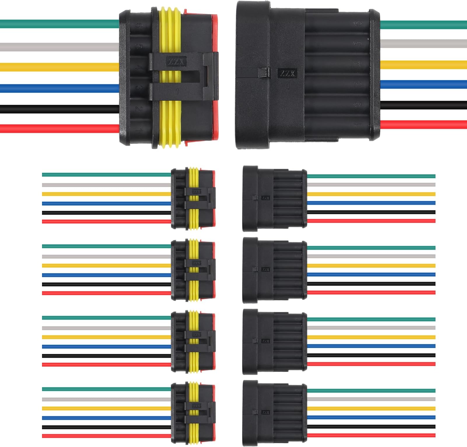 Amazon.com: 5Pair 6Pin Connector Waterproof Electrical 6 Pin Plug Auto ...