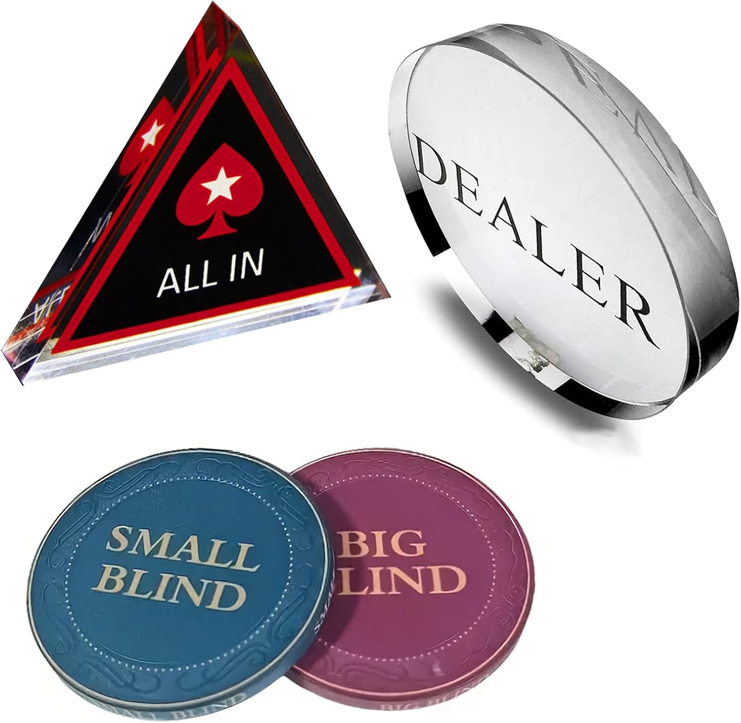 Amazon.com: [Set of 4] Dealer Button, Ceramic Big Blind and Small Blind ...