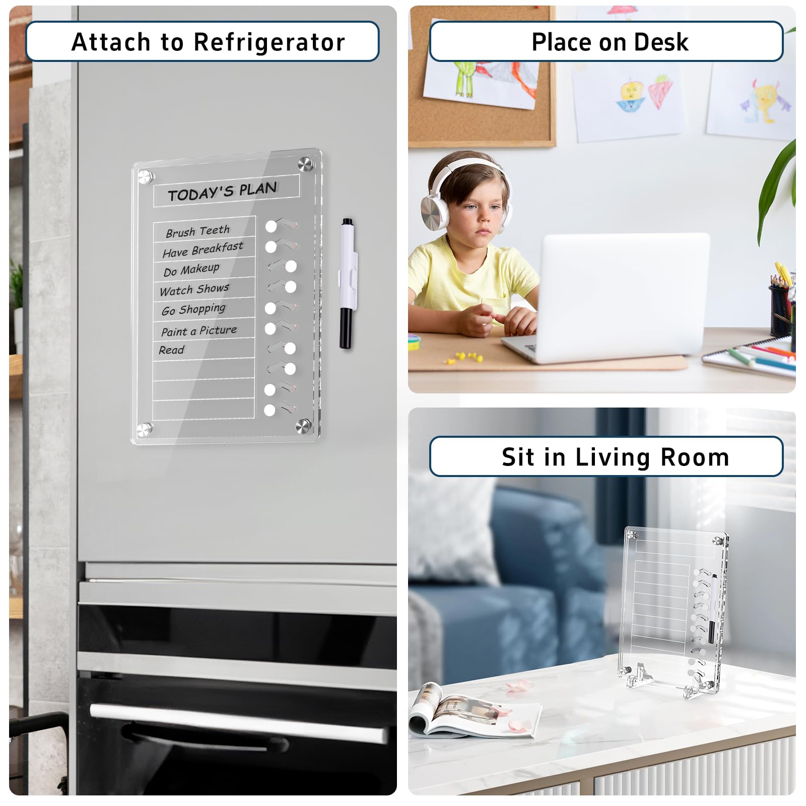 Snapklik.com : NiHome Acrylic Magnetic To Do List Planning Board