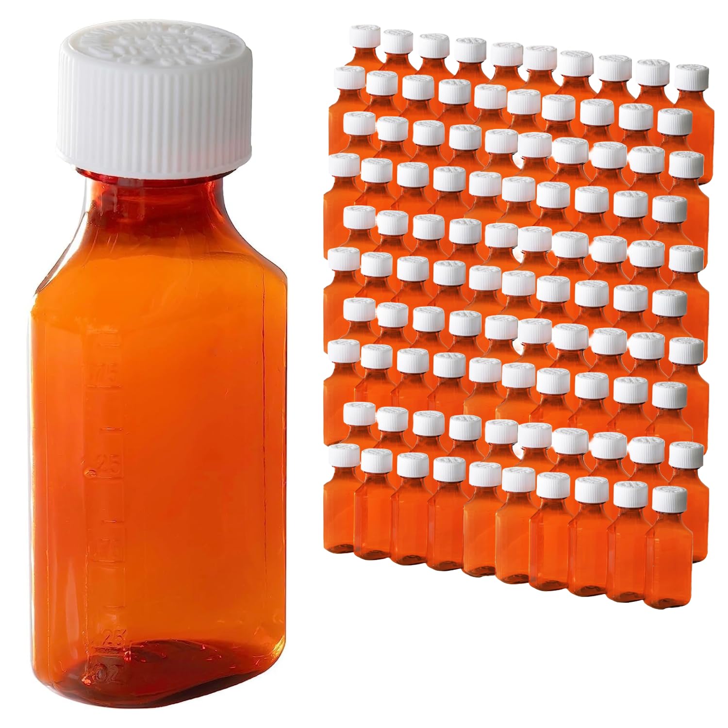 Amazon.com: Empty Plastic Amber Liquid Medicine Bottles with Child ...