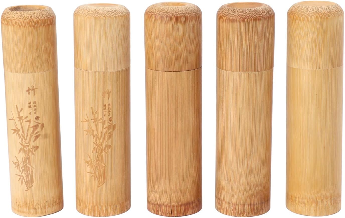 Amazon.com: 5pcs Portable Bamboo Tea Canister Travel Food Storage Candy ...