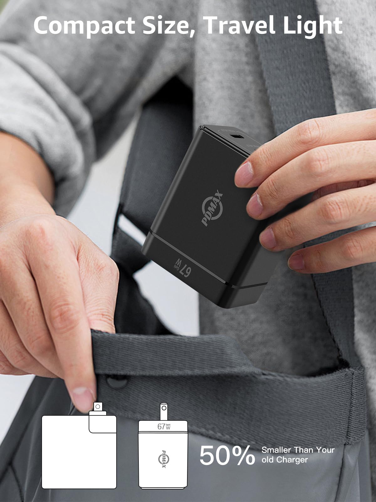 Snapklik.com : PDMAX USB C Super Fast Charger - 67W Dual USB-C & USB-A ...