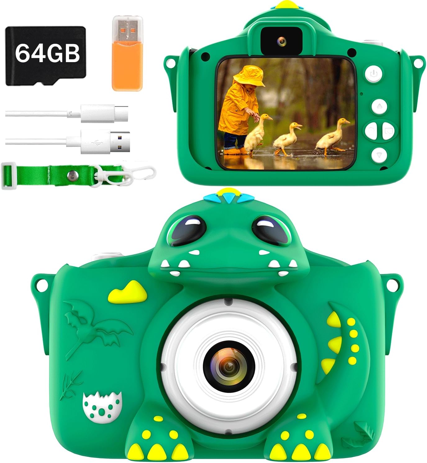 Kids Digital Camera for Girls and Boys, 1080P 2.0" Screen With 64GB ...