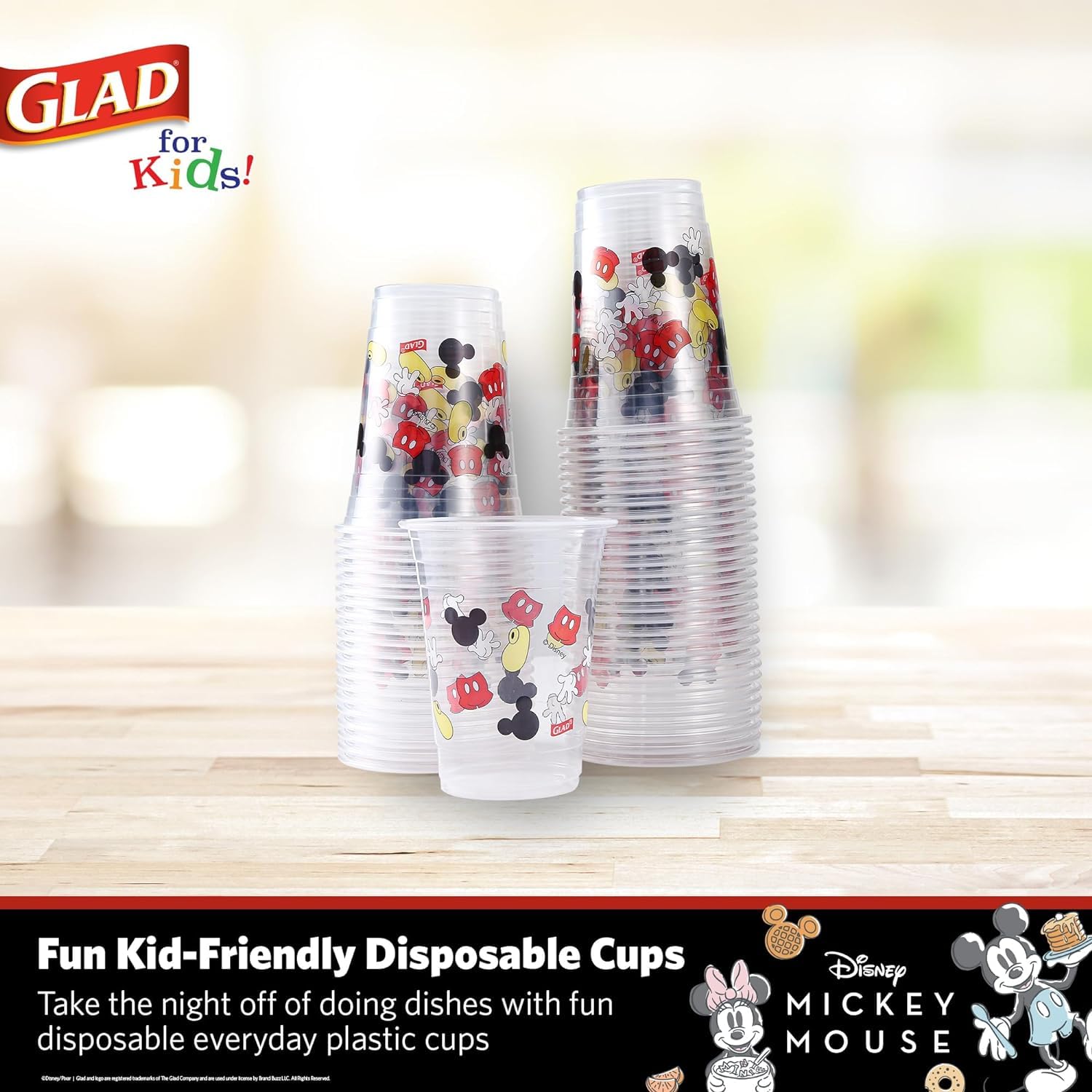 Snapklik.com : Glad For Kids Disney Mickey Mouse 16oz Clear Plastic ...