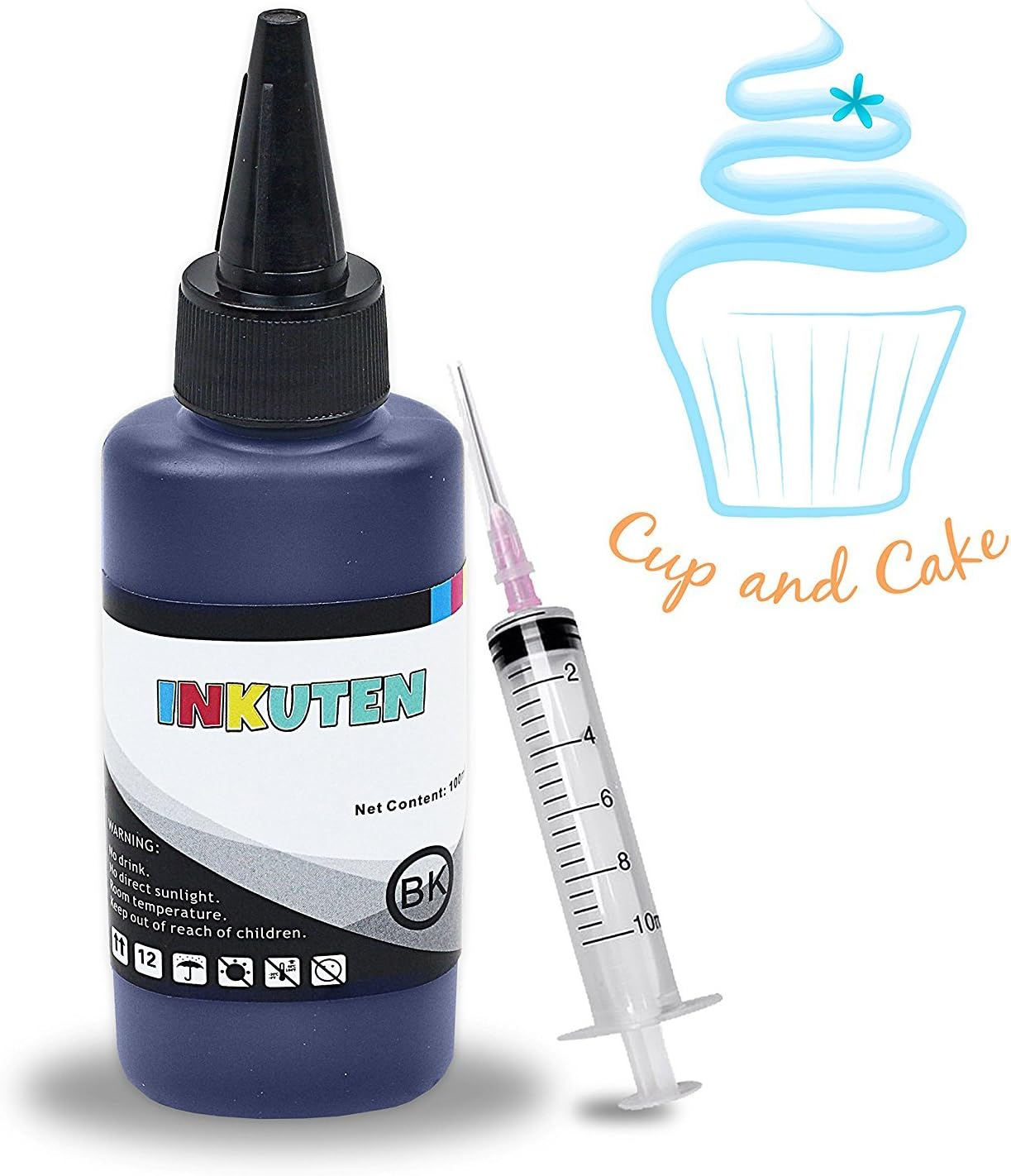 INKUTEN - Edible Ink Bottle for Ink cartridges (150ml Black) Made in ...