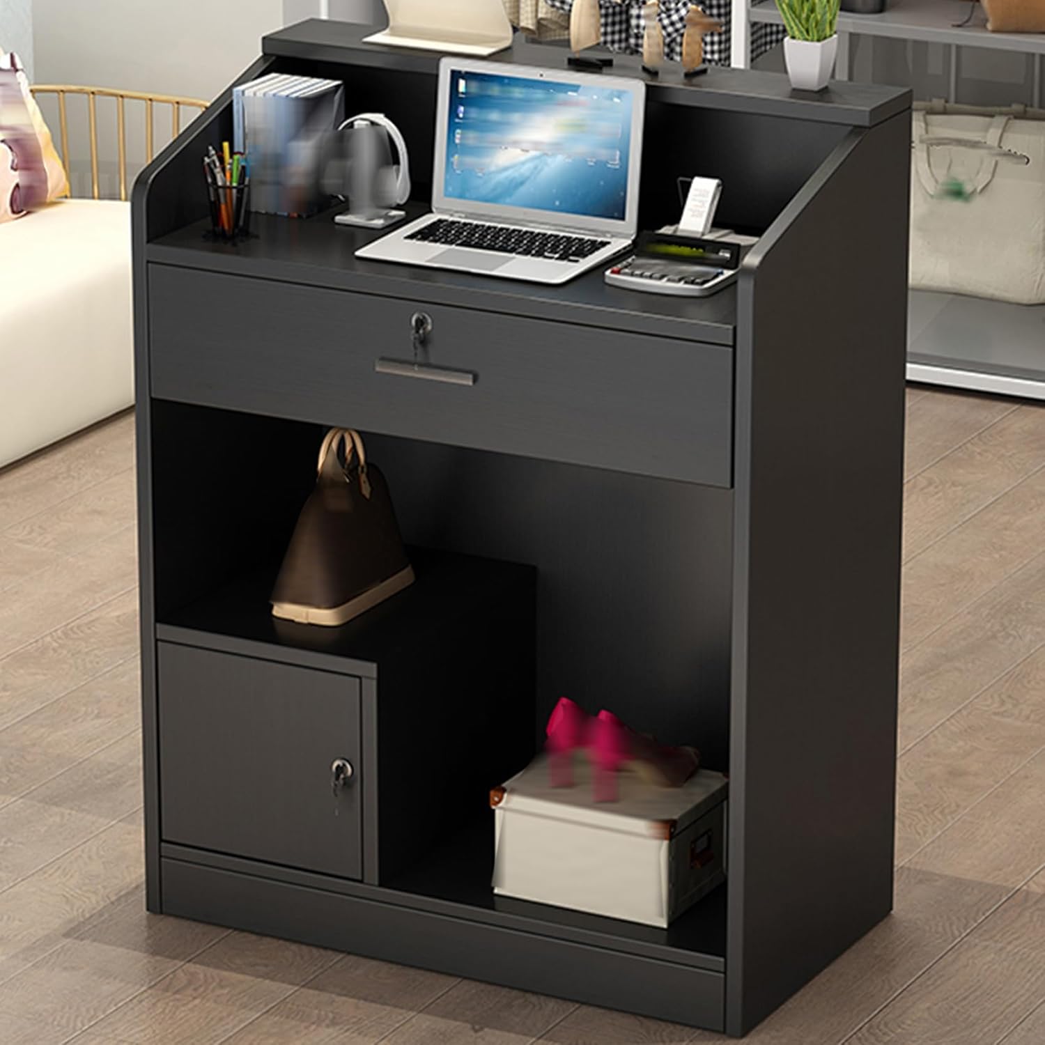 Amazon.com: Reception Desk Counter Table,Modern Cashier Front Desk ...