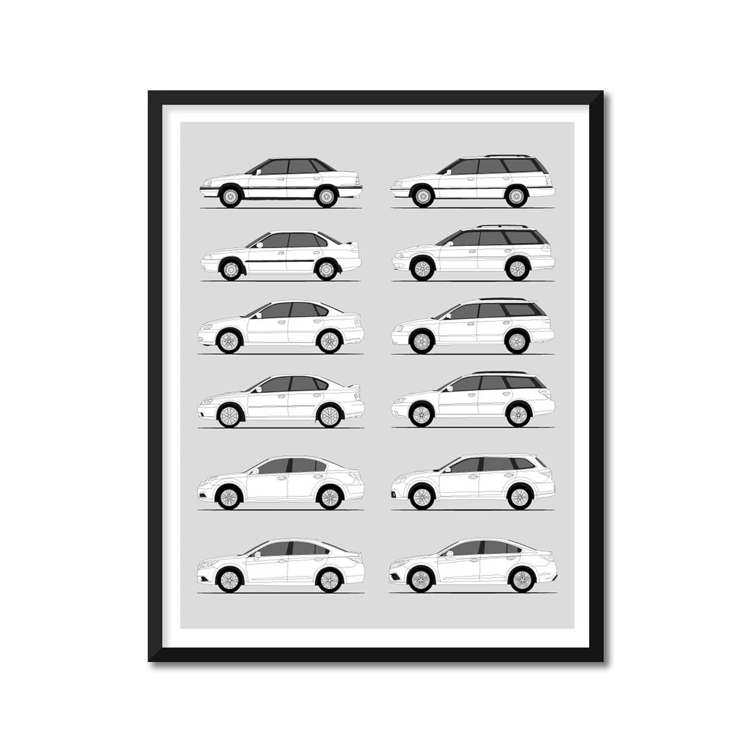 Amazon.com: Idea Network History of Subaru Legacy Print Wall Art ...