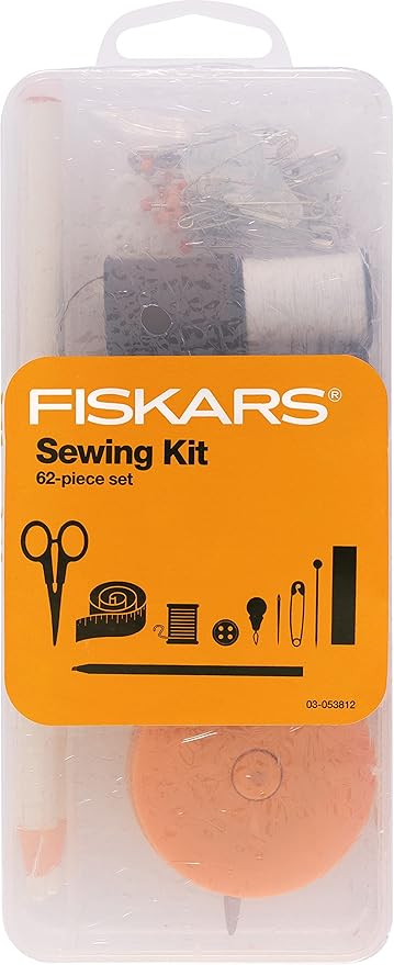 Amazon.com: Fiskars Sewing Kit with Scissors, Measuring Tape, Pins ...