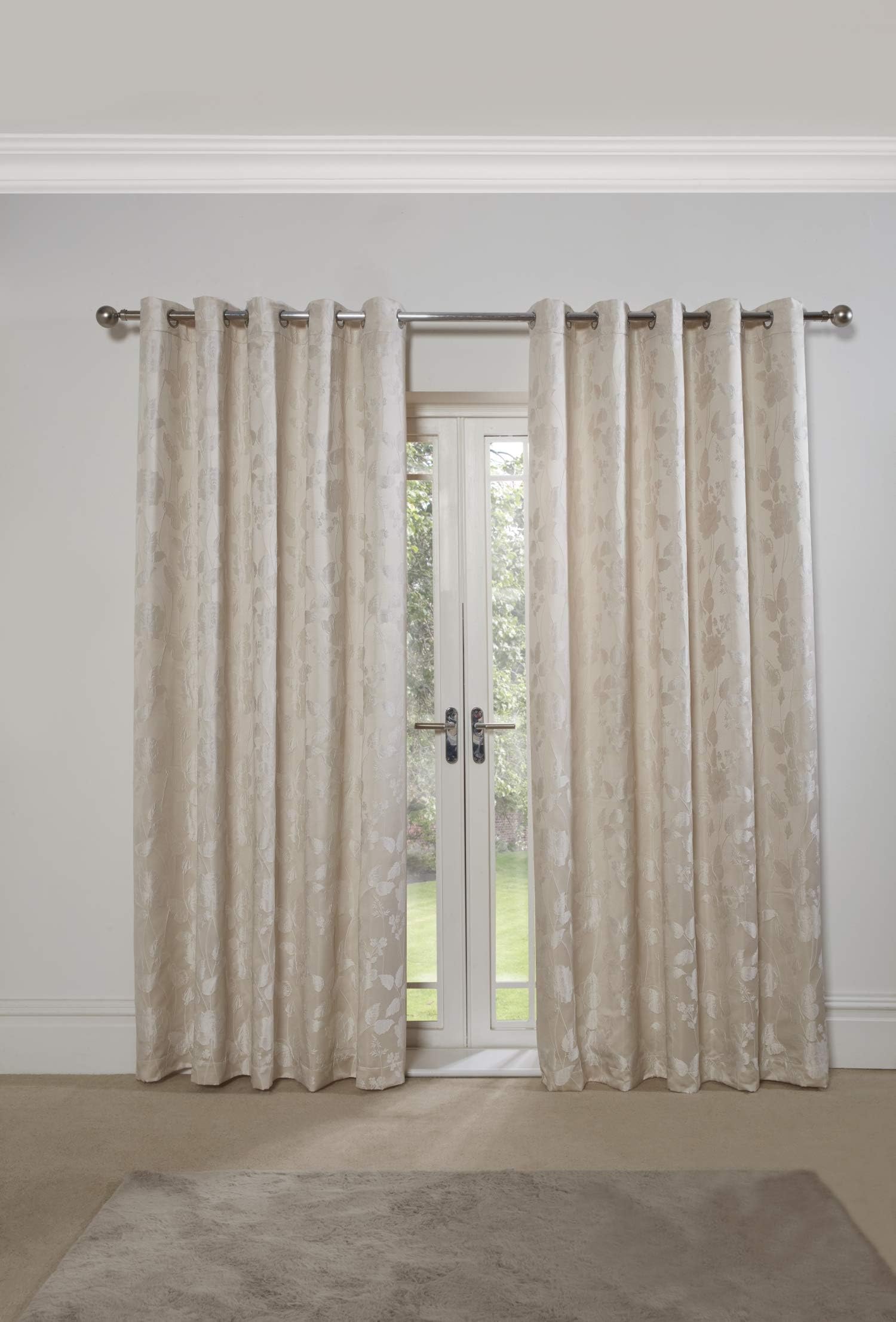 Emma Barclay Butterfly Meadow - Lined Eyelet Jacquard Curtains in Cream ...