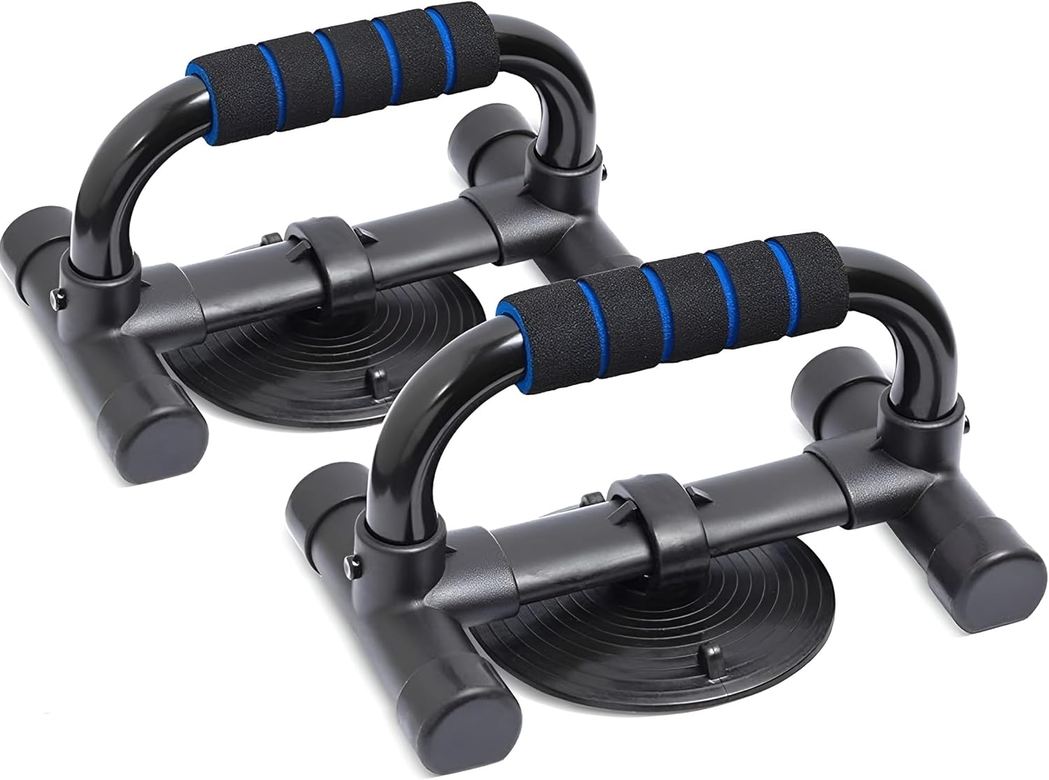 Adjustable Push-Up Bars, Non-Slip Handles, Foam Grips, Black and Blue ...