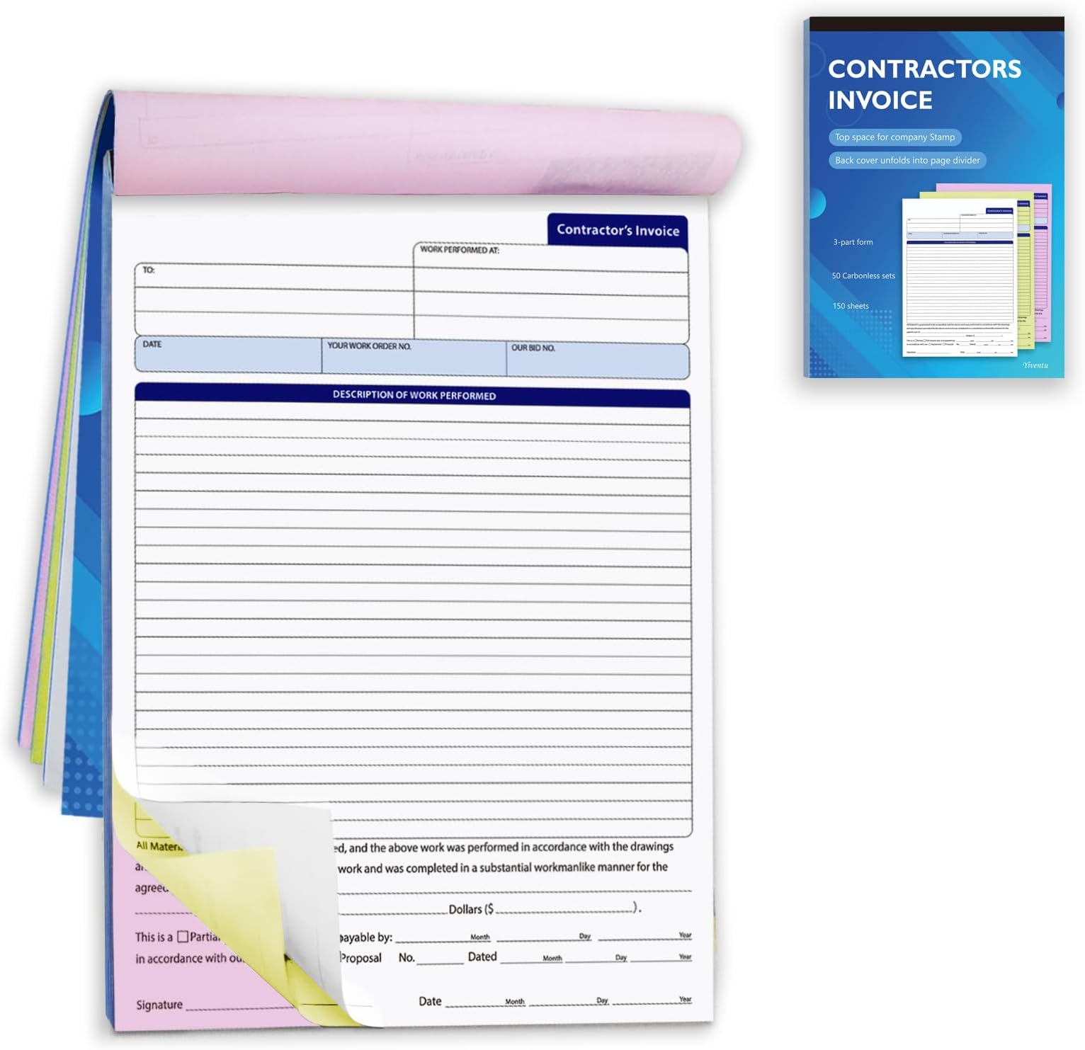 Amazon.com : 100 Pack Long Credit Card Sales Slips 7.9 * 3.3inch Credit ...