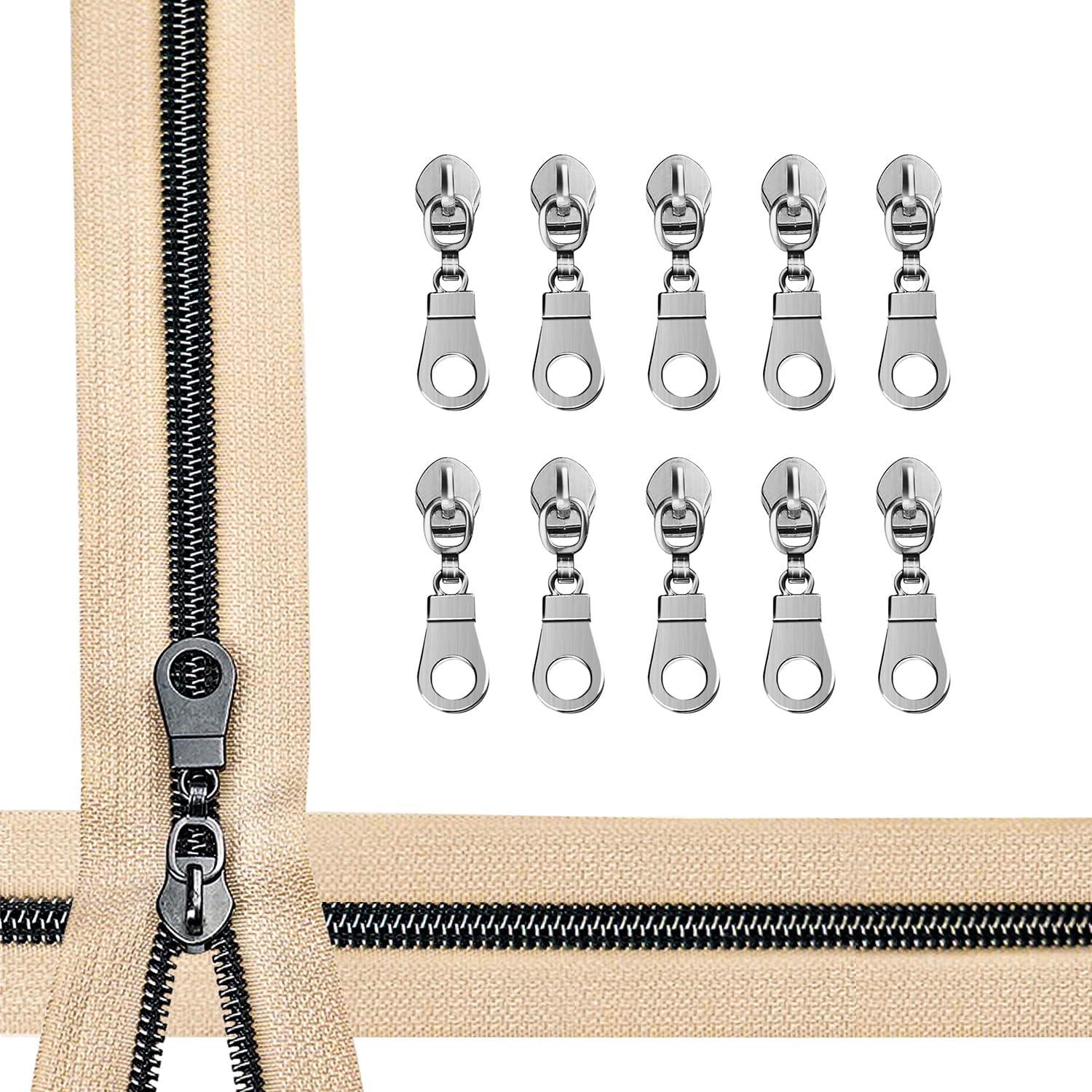 Amazon.com: Zynzaoacs #5 Zipper by The Yard with Pulls, Continuous ...