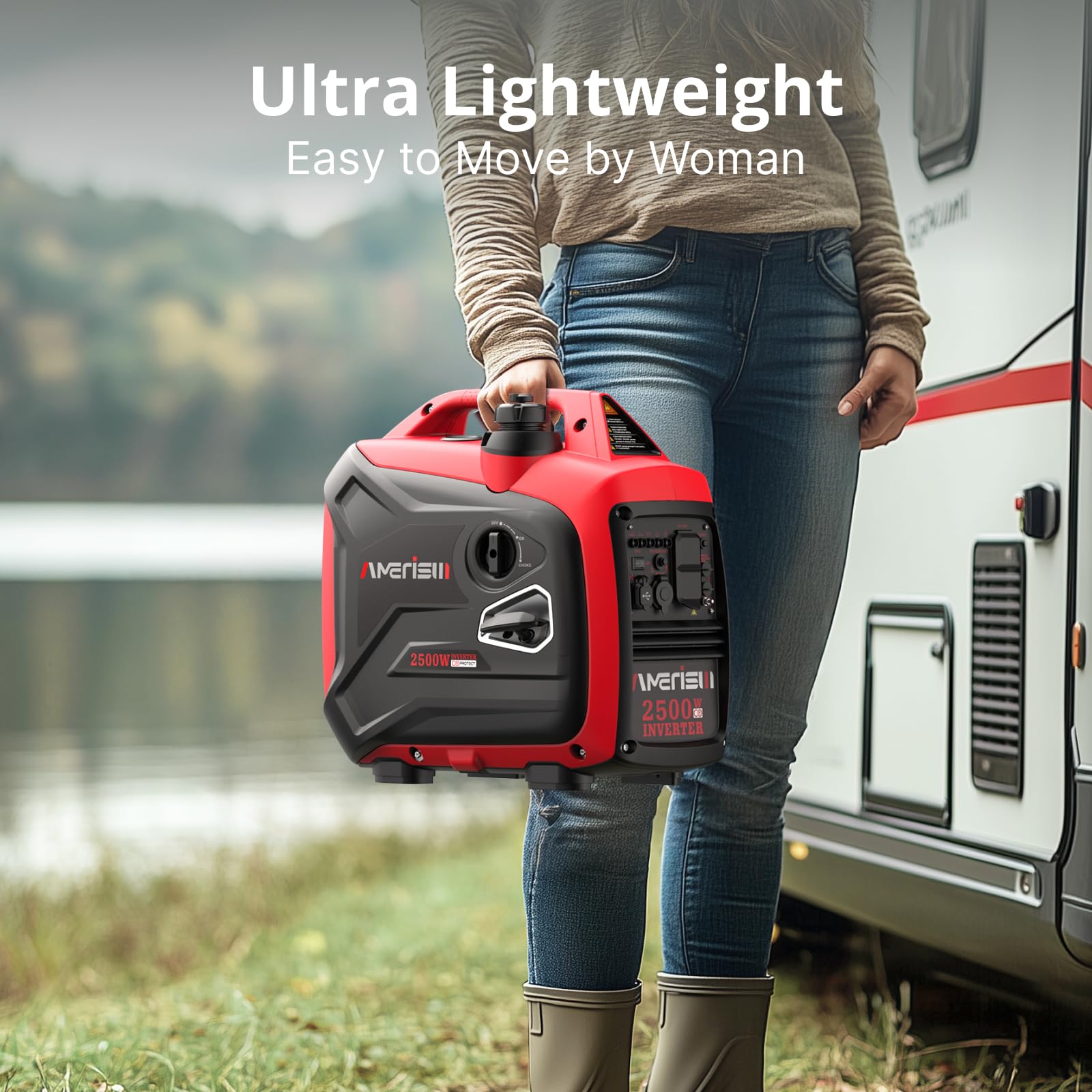 Snapklik.com : Gas Powered Portable Inverter Generator 2500W, Long ...