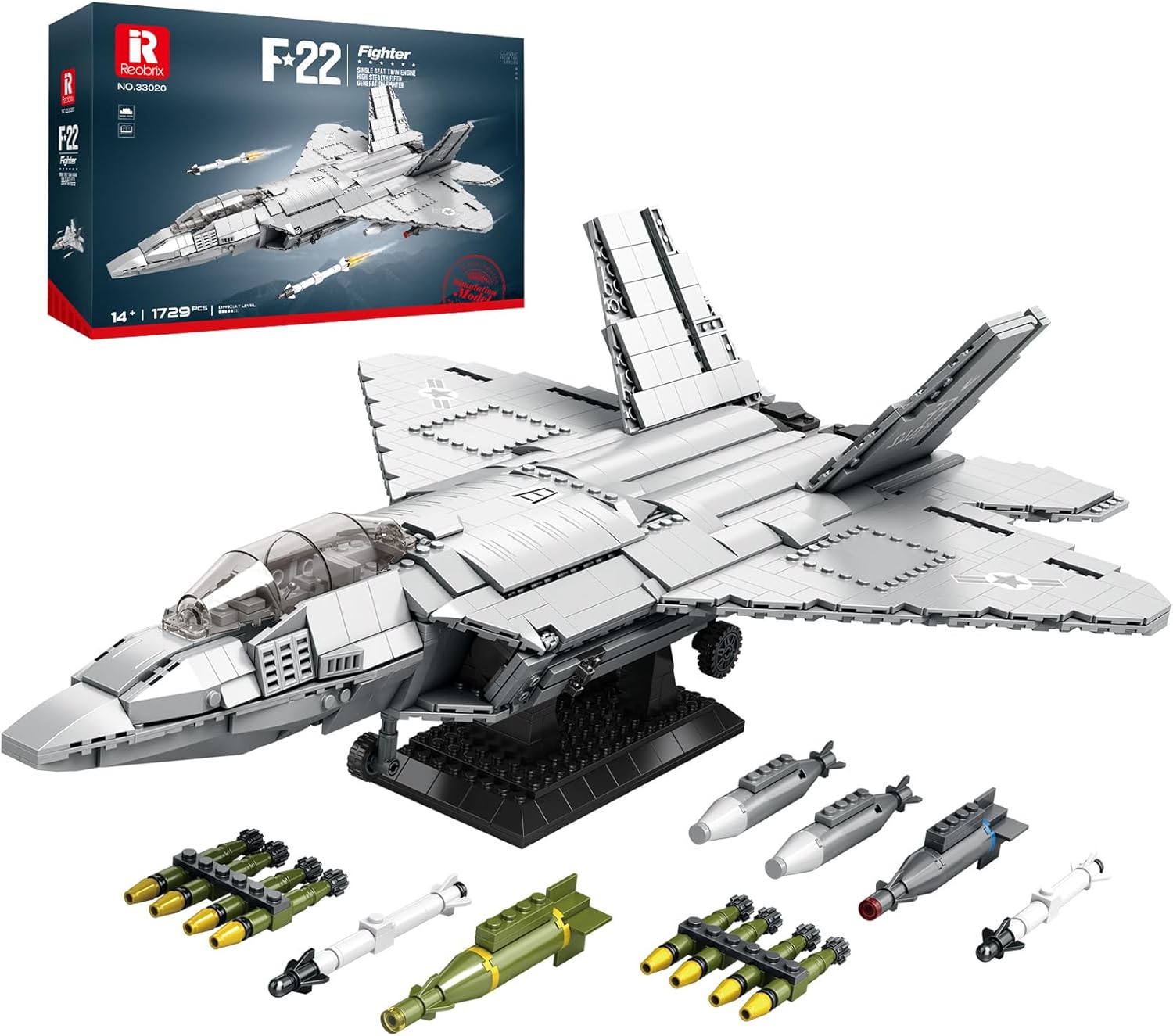 F-22 Fighter Jet Building Sets for Adults, Military Raptor Fighter ...
