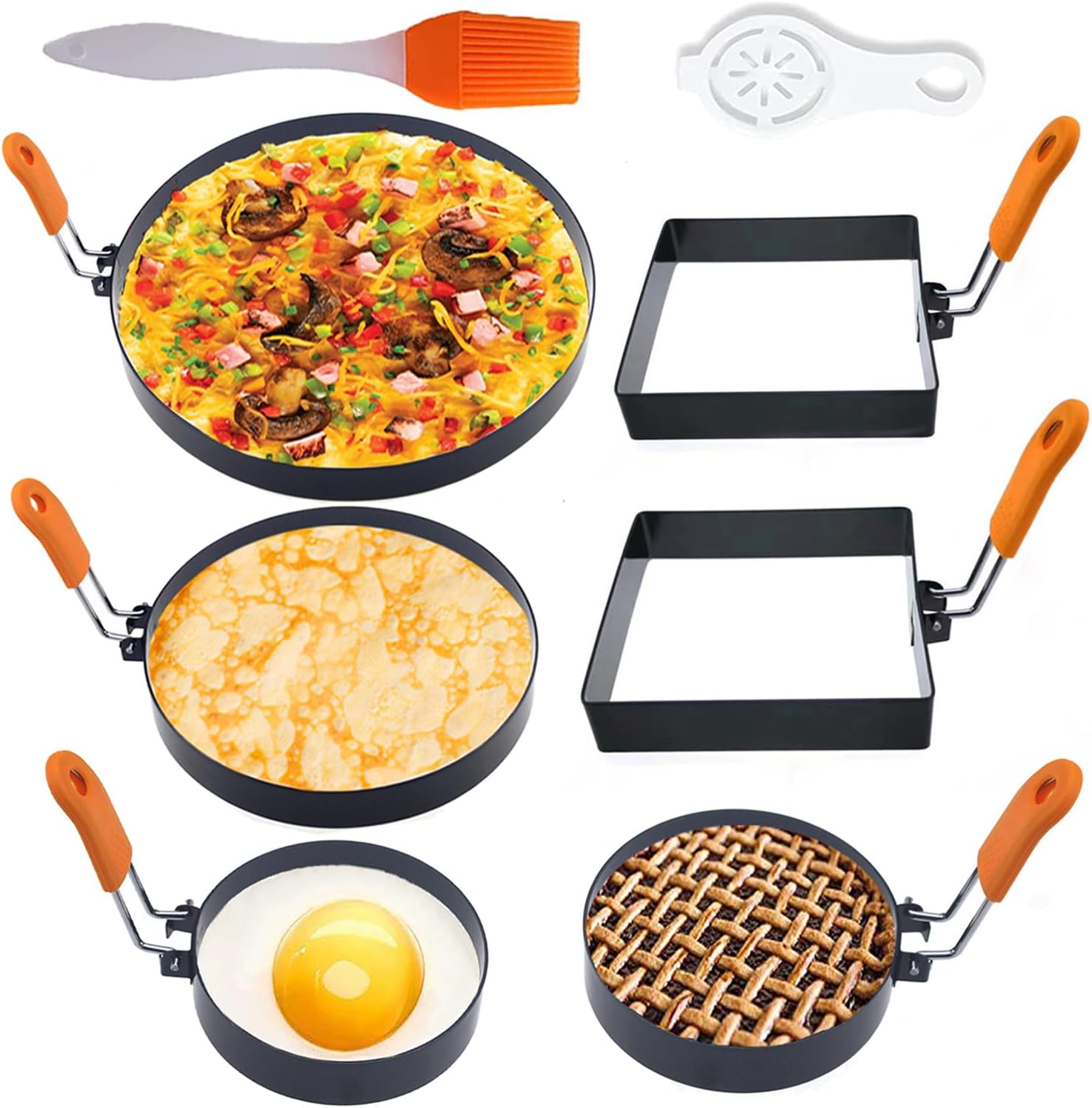 Amazon.com: Egg Muffins Omelet Maker, Egg Shaper, Egg Ring 2Pcs 4 Inch ...