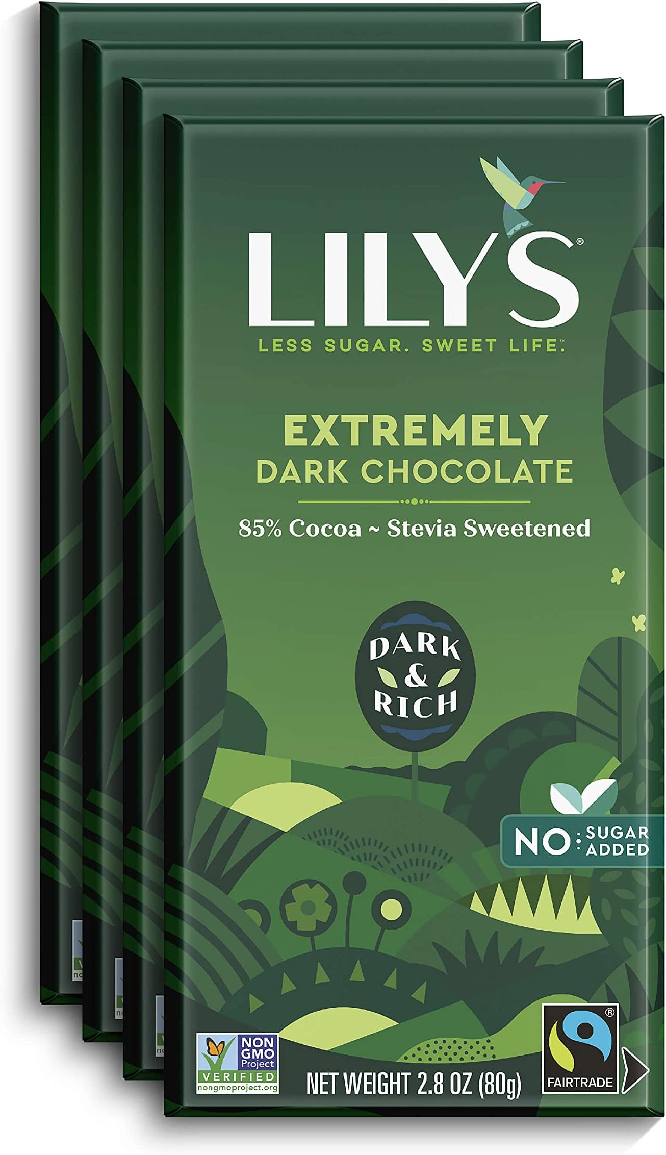 Amazon.com : Extremely Dark Chocolate Bar by Lily's | Made with Stevia ...