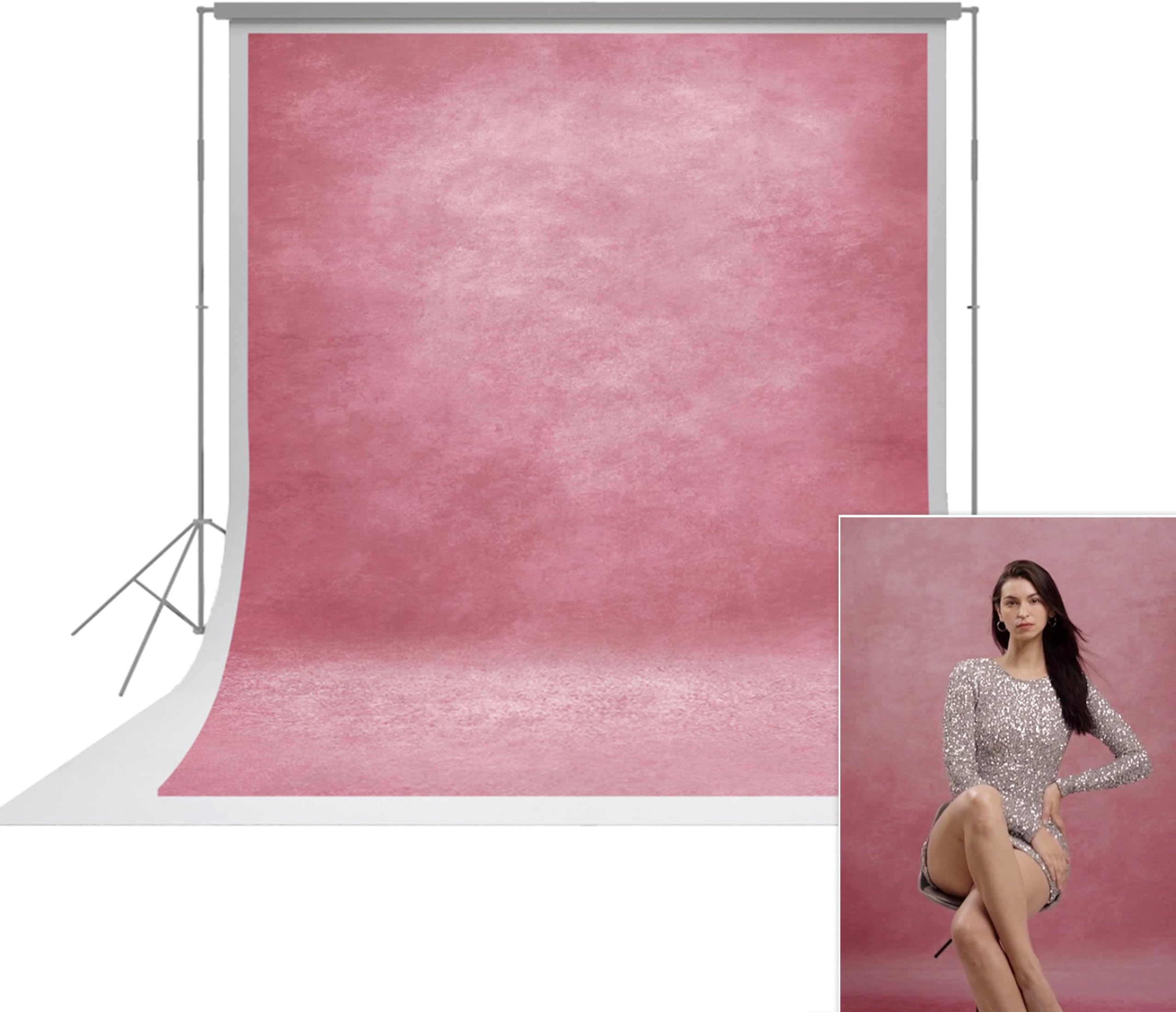 Amazon.com : UrcTepics 8x10ft Professional Pink Portrait Backdrop ...