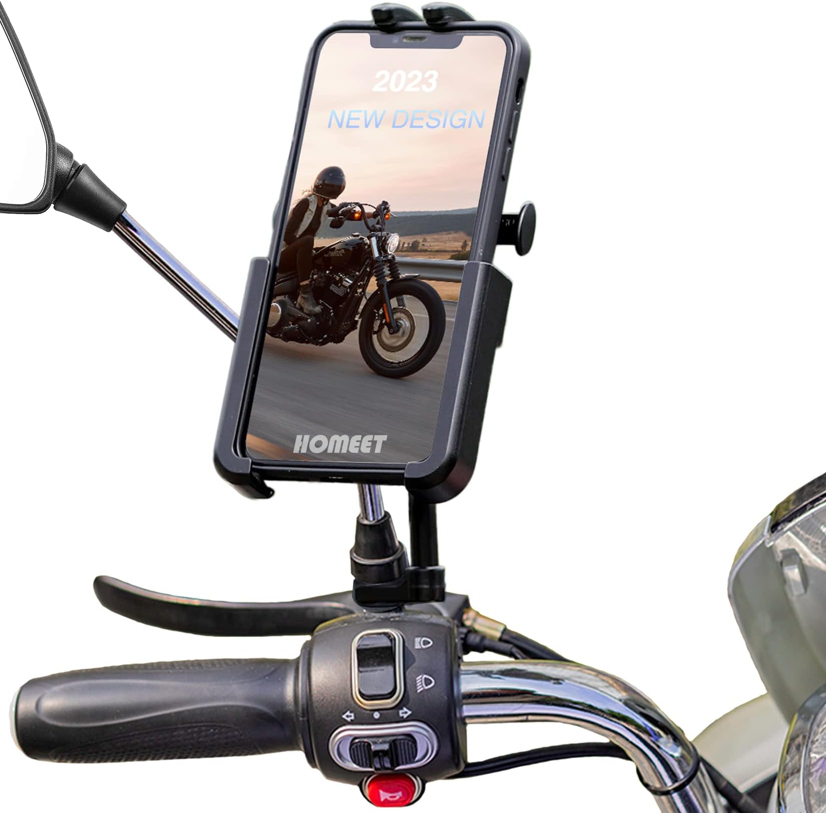 Amazon.com: Homeet Motorcycle Phone Mount, Aluminum Alloy Scooter ...