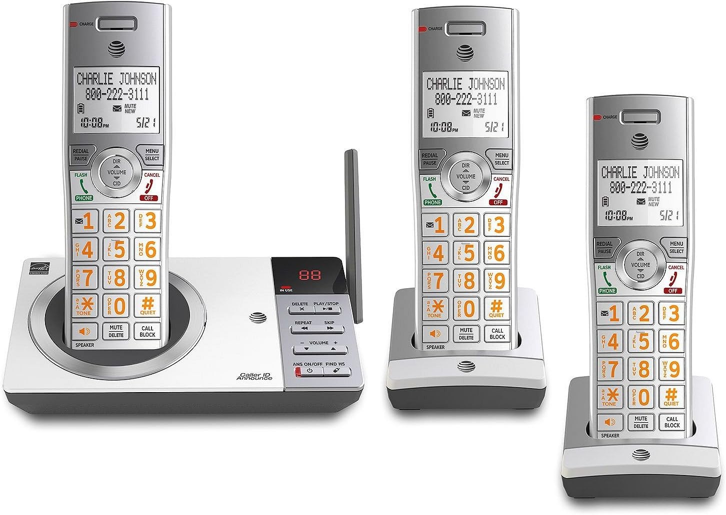 Amazon.com : AT&T CL82357 DECT 6.0 Expandable Cordless Phone with Smart ...
