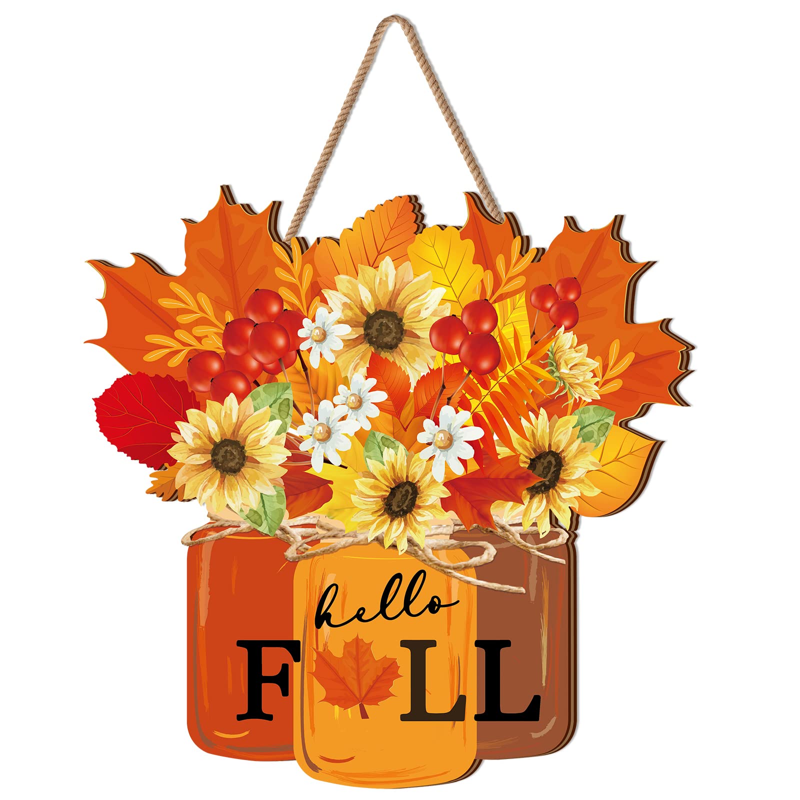 Amazon.com : Newcotte Fall Door Decor Hello Fall Sign Fall Decorations ...