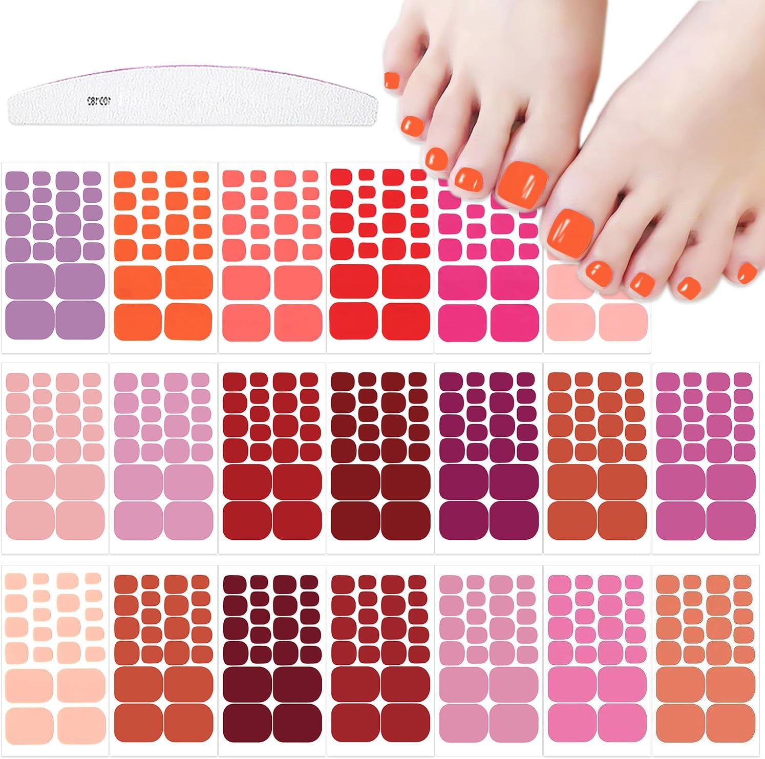 Amazon.com: Toe Nail Stickers,20 Sheets Full Nail Wraps Gel Stickers ...
