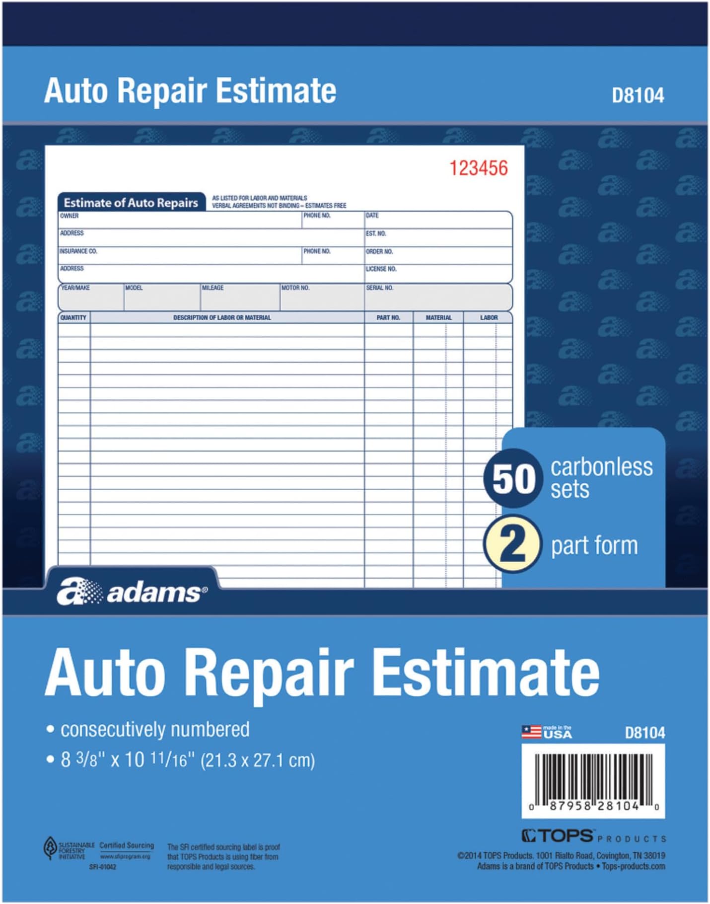 Amazon.com : Pack of 250 Sheets GM Multi-Point Vehicle Inspection ...