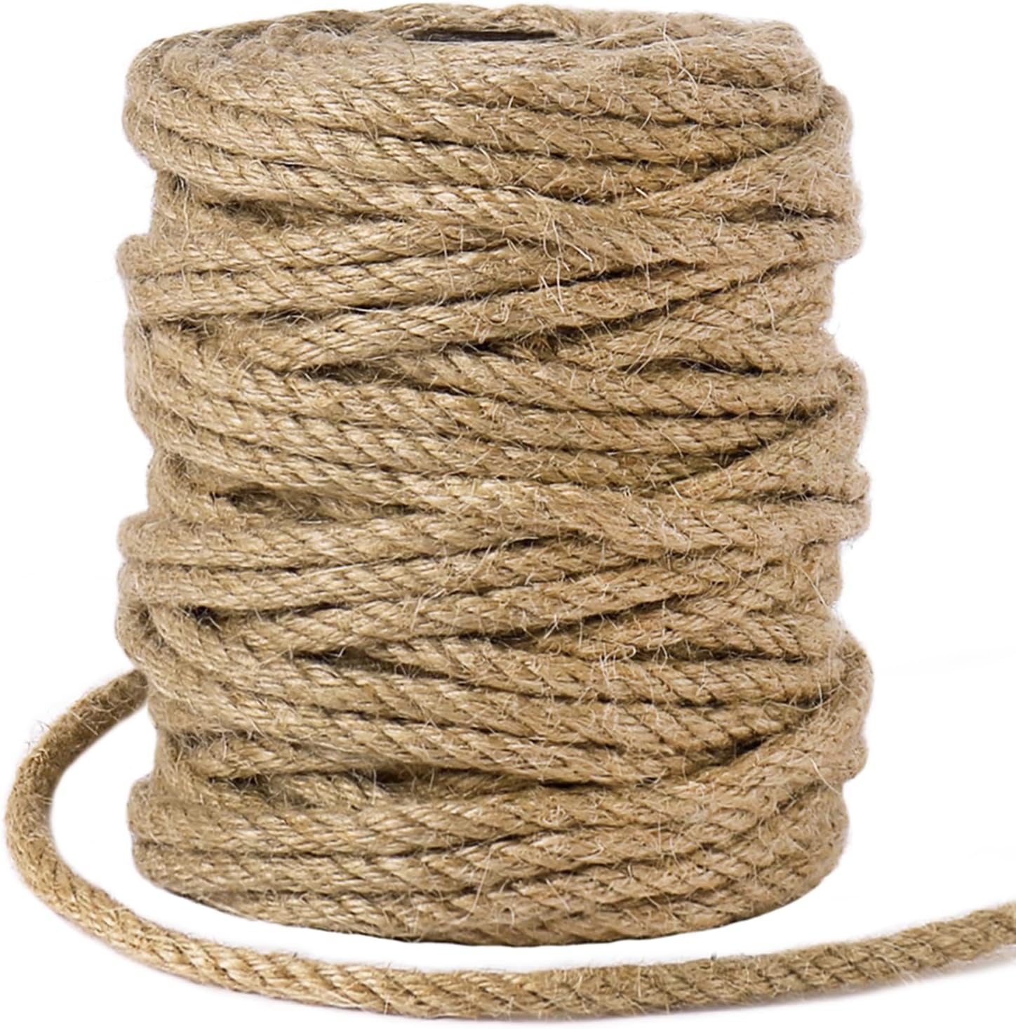 Amazon.com: Vivifying 6mm Jute Rope, 66 Feet Natural Heavy Duty Brown ...