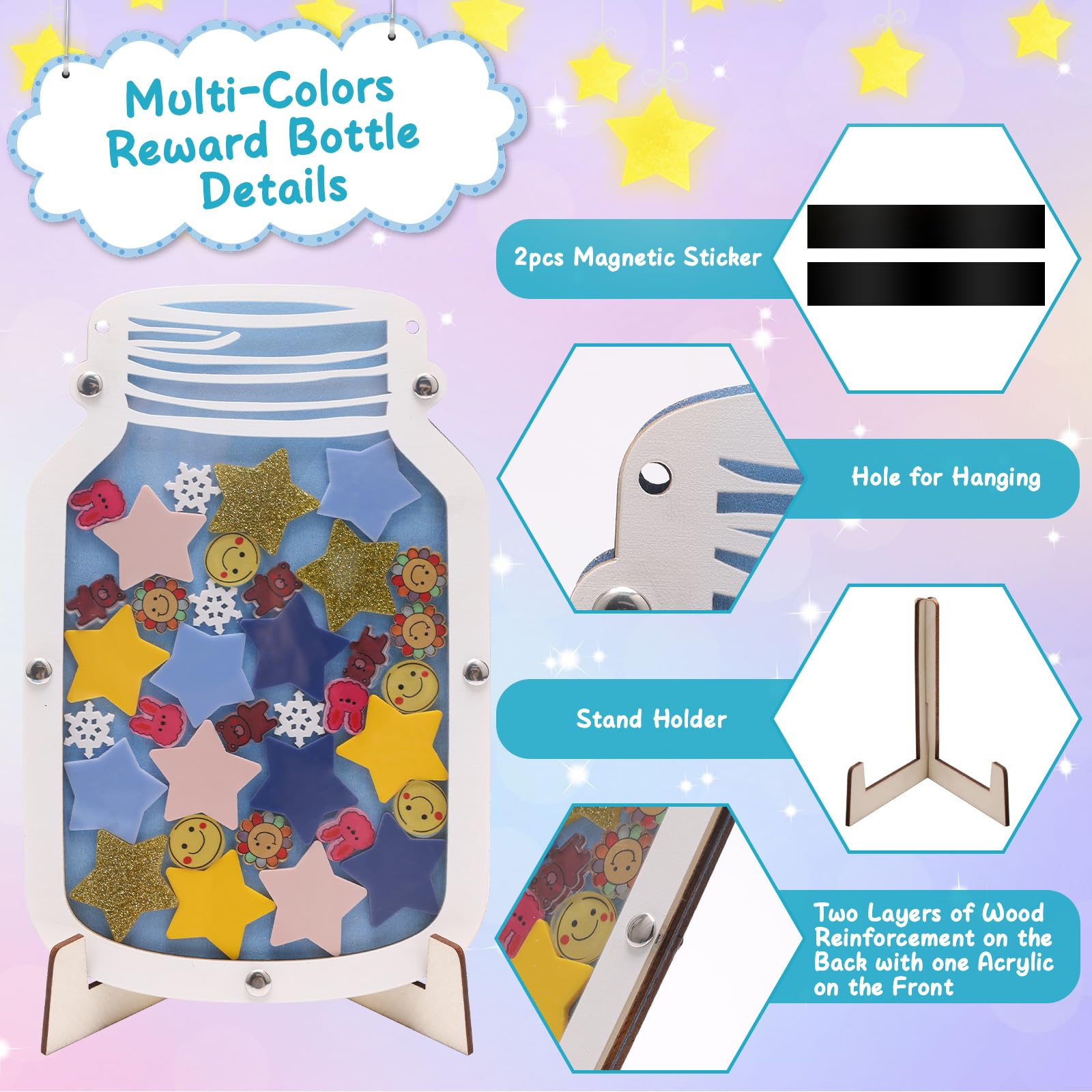 Snapklik.com : Magnetic Reward Star Incentive Jar For Classroom Board ...