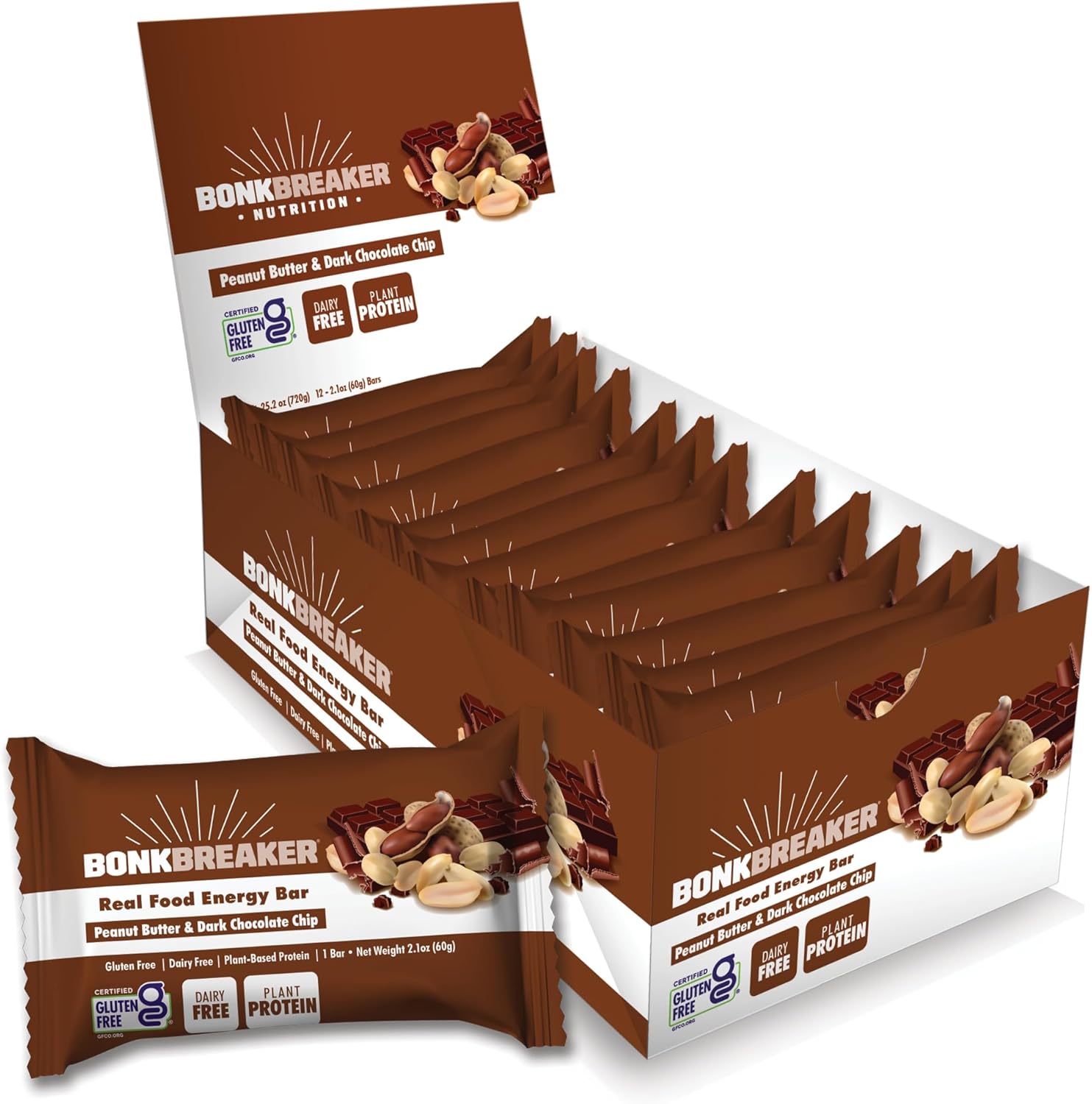 Bonk Breaker Barras de proteínas Caja con 12 B-BREAKER PEANUTCHOCOLATE ...
