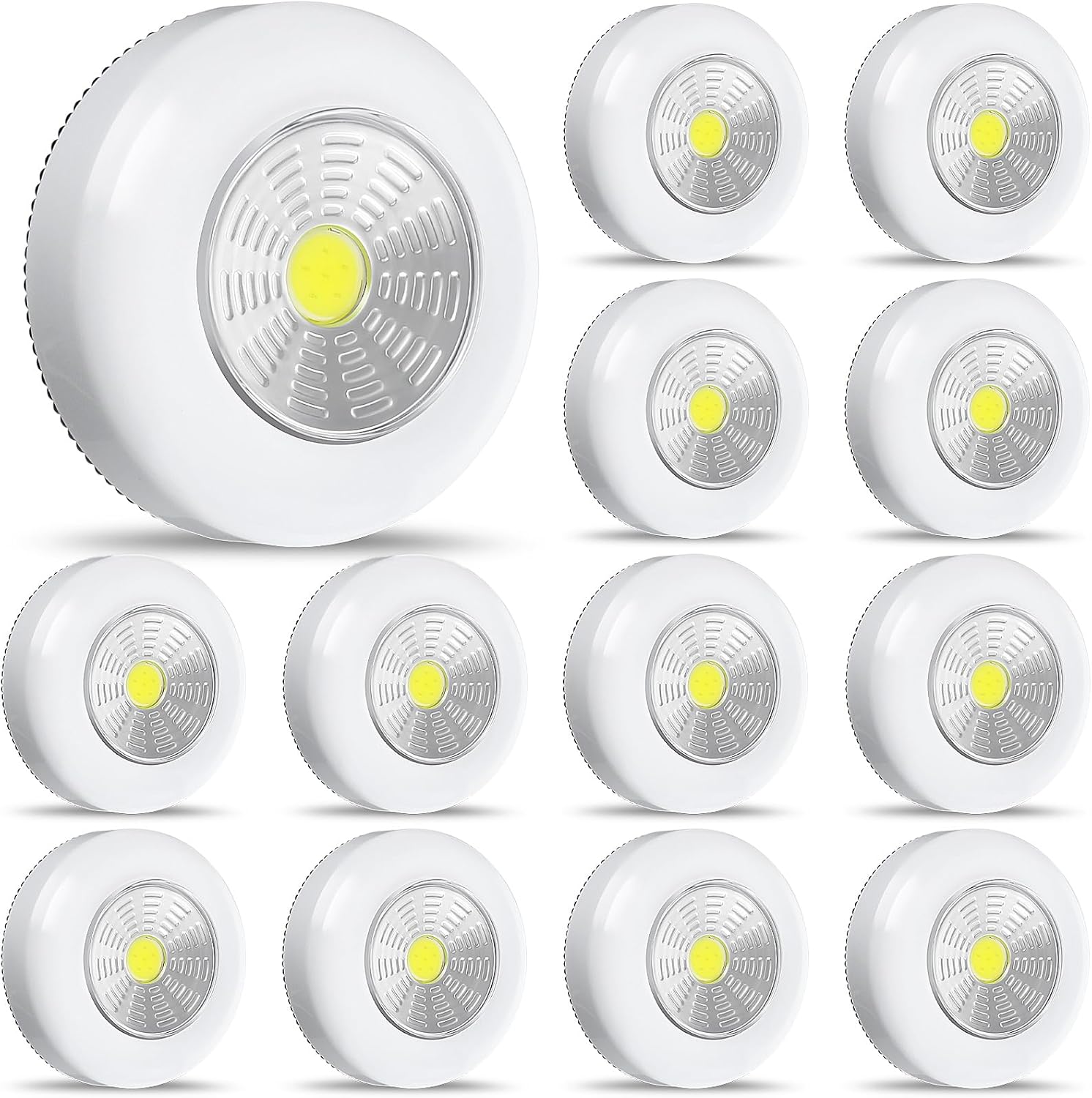 Macarrie 12 Pack Wireless LED Puck Lights, Under Cabinet Lighting, 60 ...