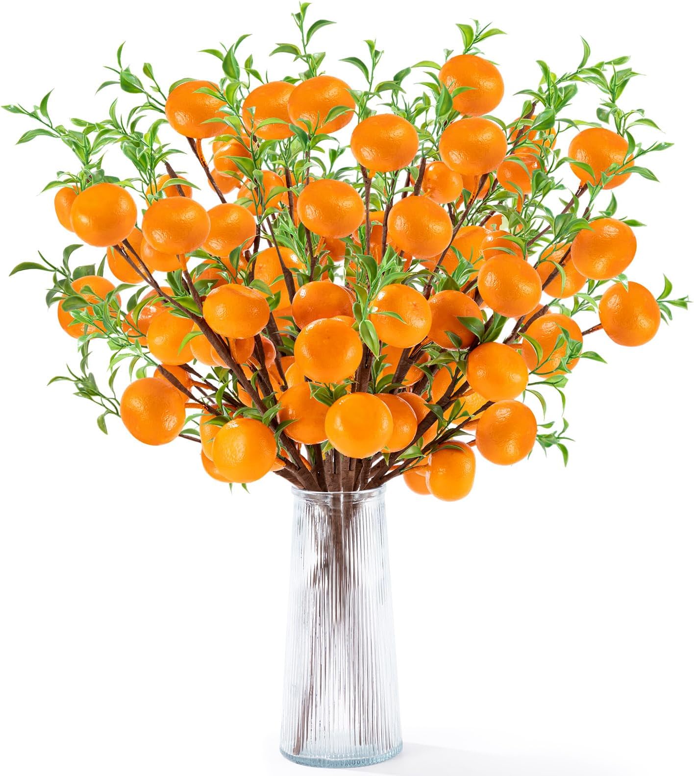 Amazon.com: TORINALITAL 4Pcs Artificial Tangerine Branches, Lifelike ...