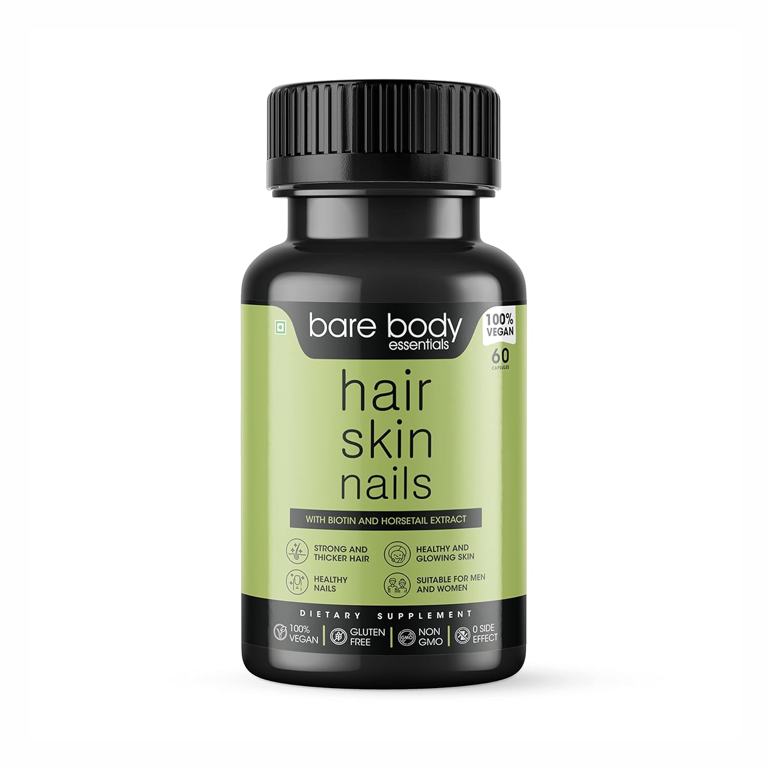 Bare Body Essentials Hair, Skin, Nails, 3-in-1 Natural Plant Based ...