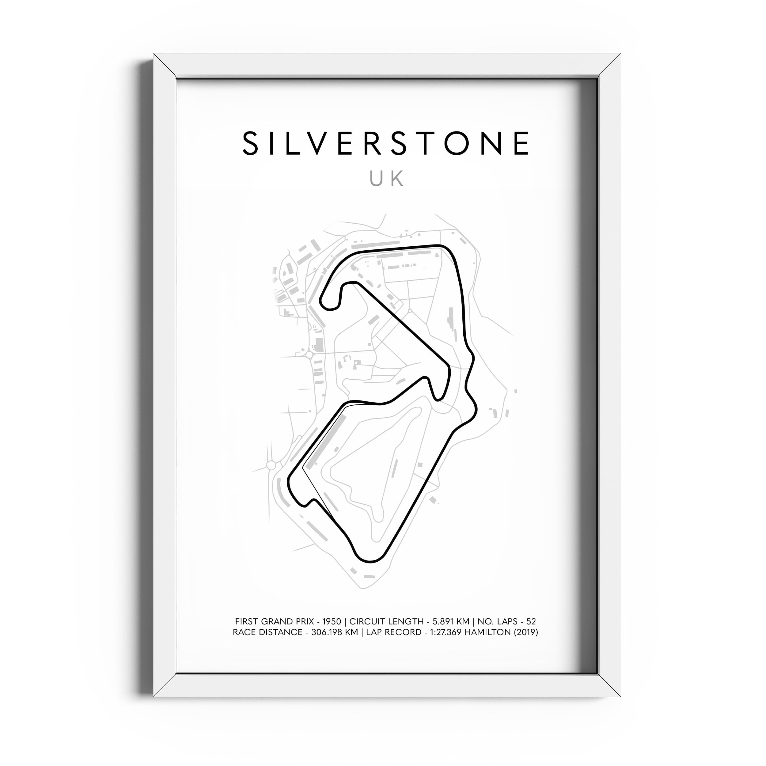 ETEKNIC Silverstone Grand Prix British Formula One Circuit F1 Wall Art ...