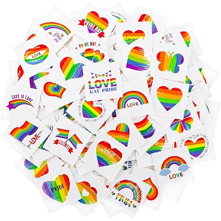 Amazon.com : CHARLENT Glitter Rainbow Temporary Tattoos - 140 PCS ...