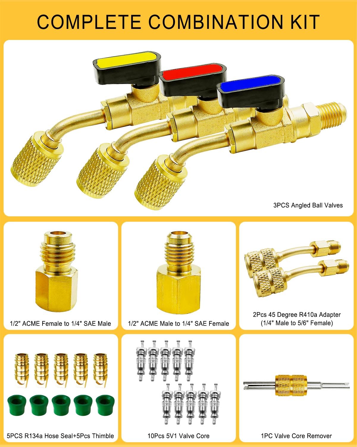 Snapklik.com : Refrigerant Angled Compact Ball Valve HVAC Low Loss ...