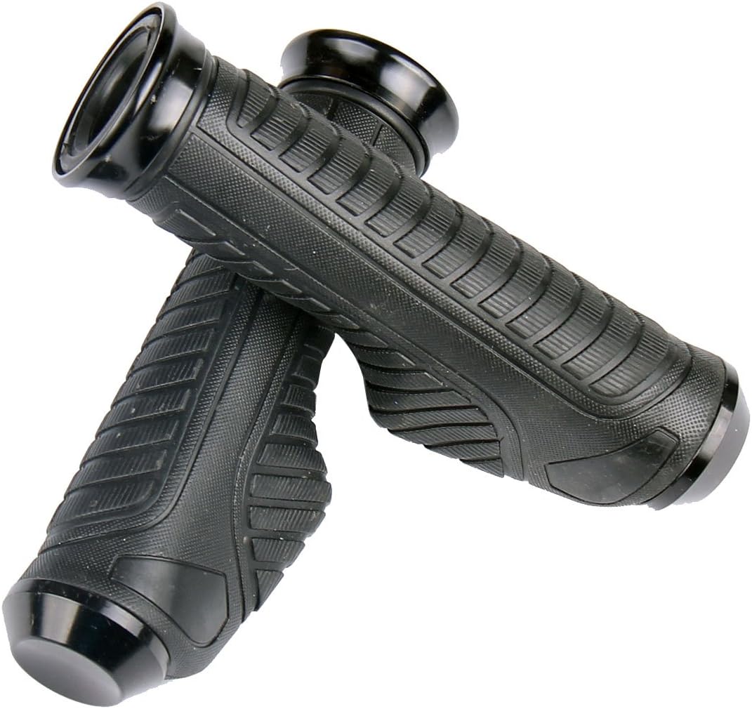 Black Handlebar Gel Hand Grips with Black End Cap Compatible for 2005 ...
