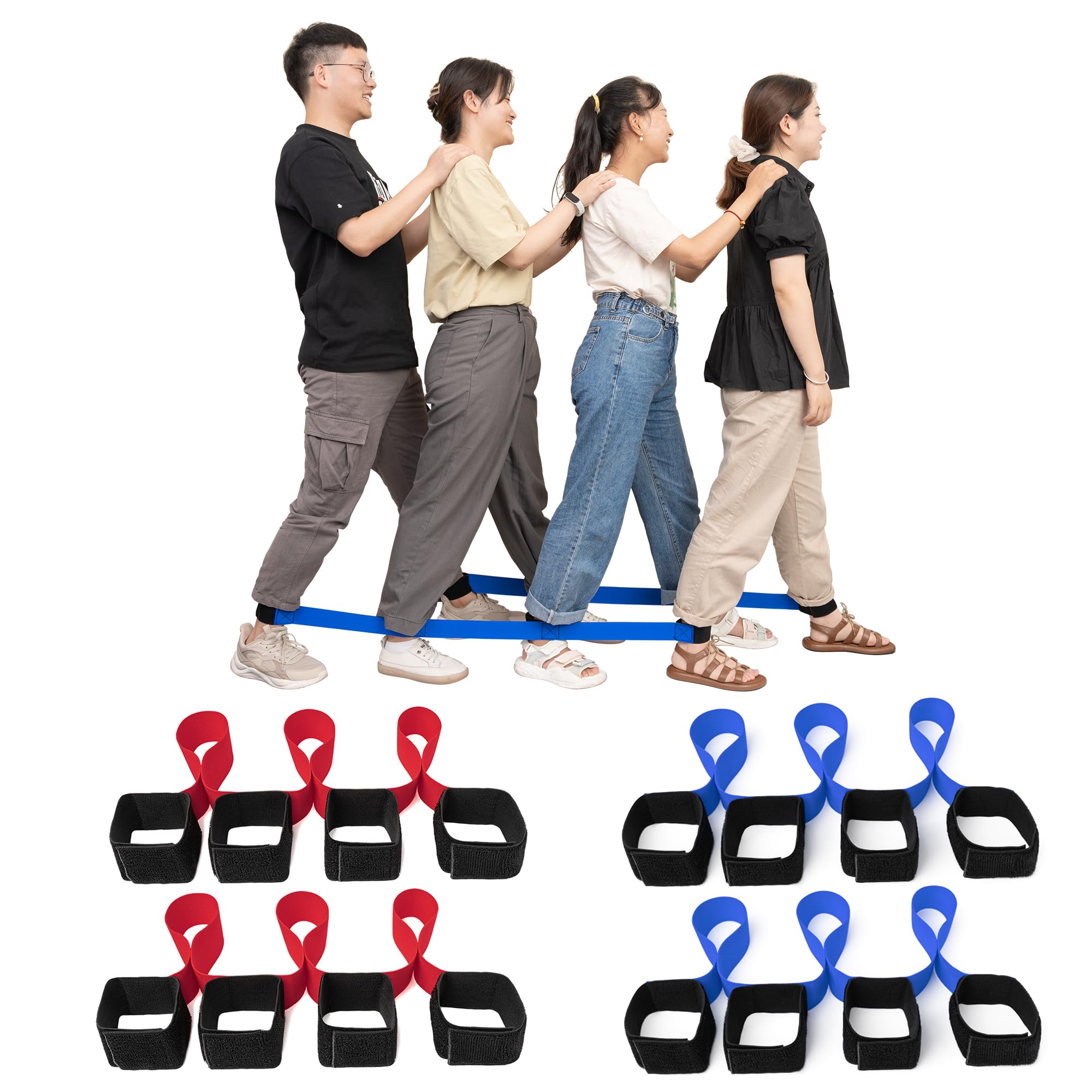 Amazon.com: InstaBottle Team Building Games 4 Legged Race Bands for ...