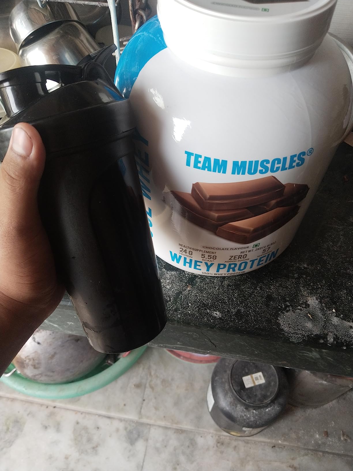 TM WITH TEAM MUSCLES Cool Whey 100% Whey Protein-(Chocolate-2Kg)With ...