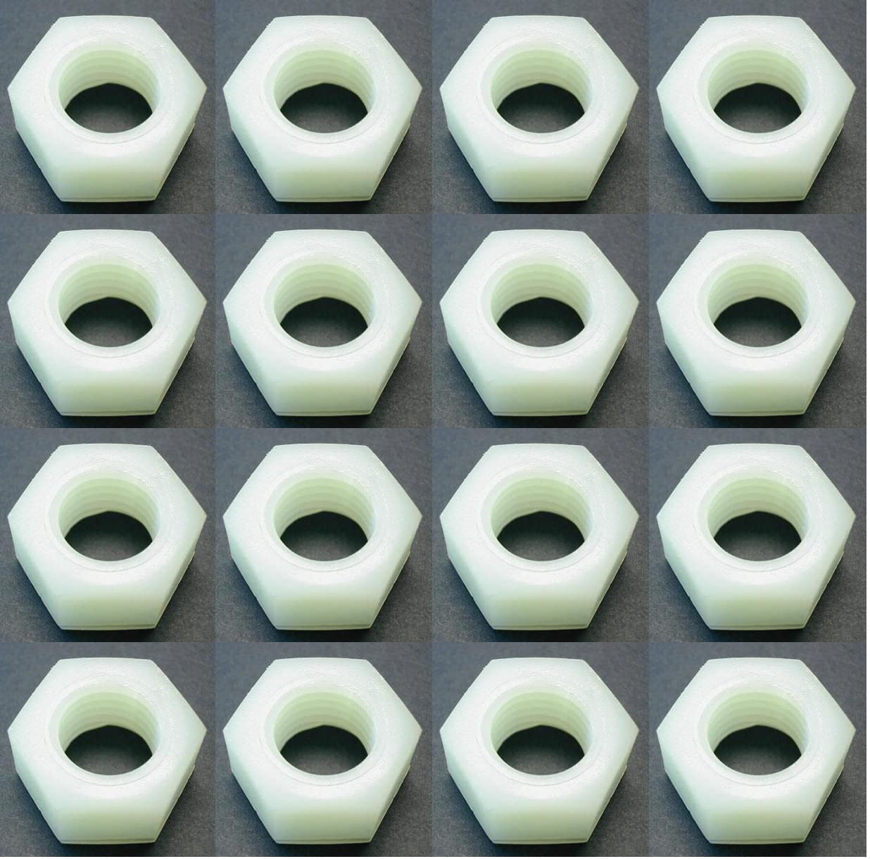 TERF® M8 Hex Hexagon Nut M8 (8mm) White Nylon Hex Full Nuts – Pack of ...