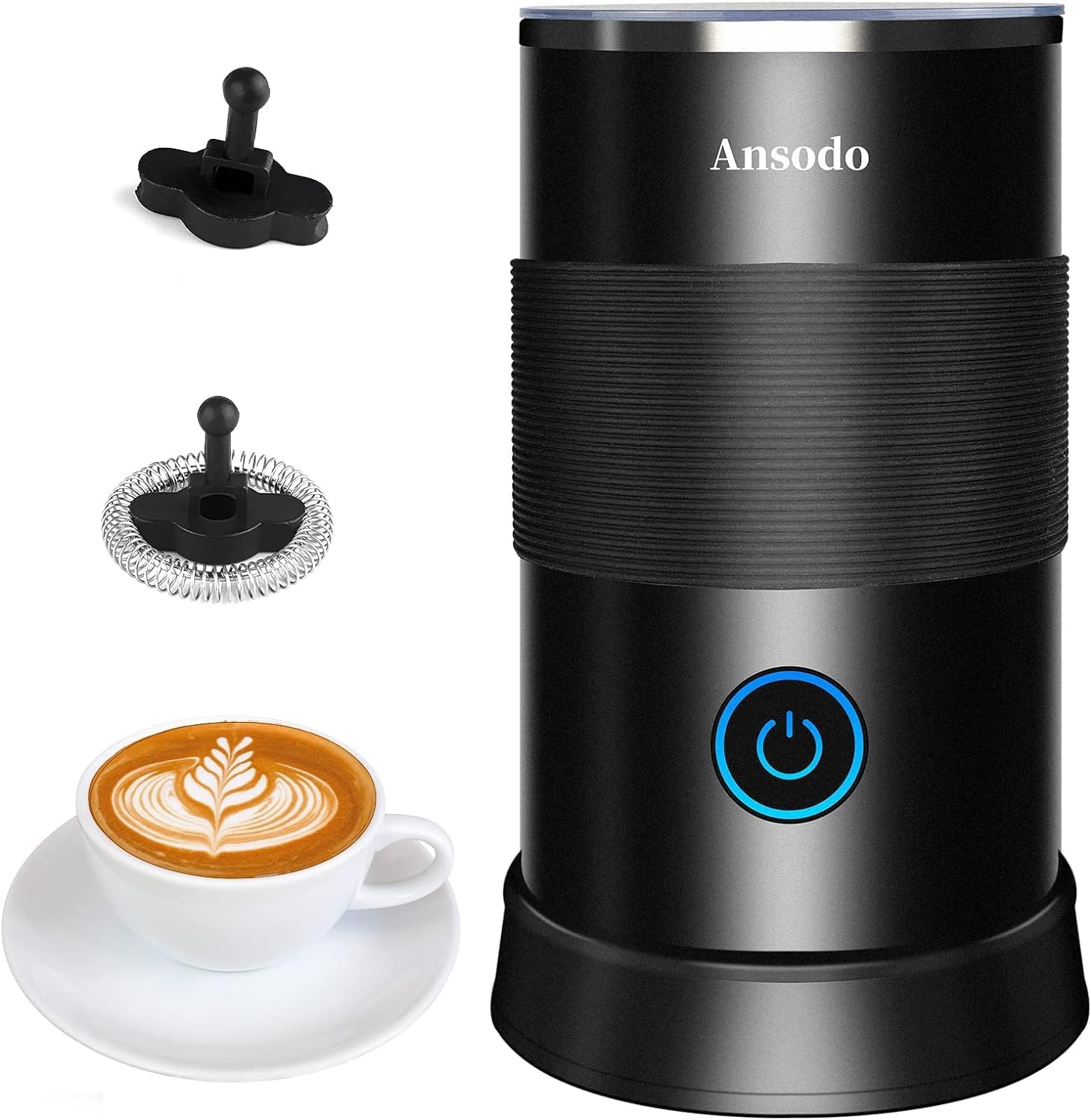 Ansodo Milk Frother 600W Electric Coffee Frother 5 in 1 Electric Milk Steamer 240ml Instant for ...