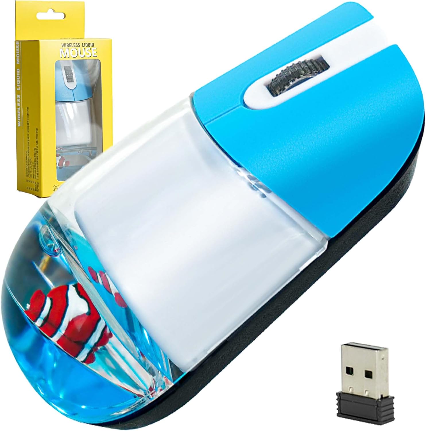 Amazon.com: Wireless Mouse Cute Clear Water Silent Lightweight Portable ...