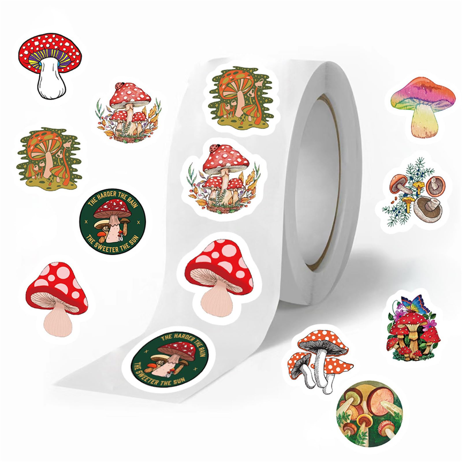 Amazon.com : Mushroom Rolls Small Stickers for Kids 500Pcs Cute Circle ...