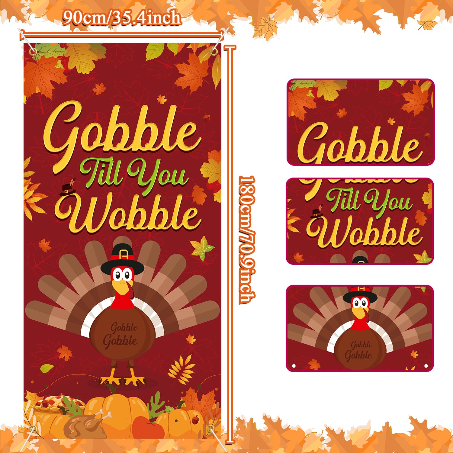 Snapklik.com : Thanksgiving Door Banner, Gobble Till You Wobble Door ...