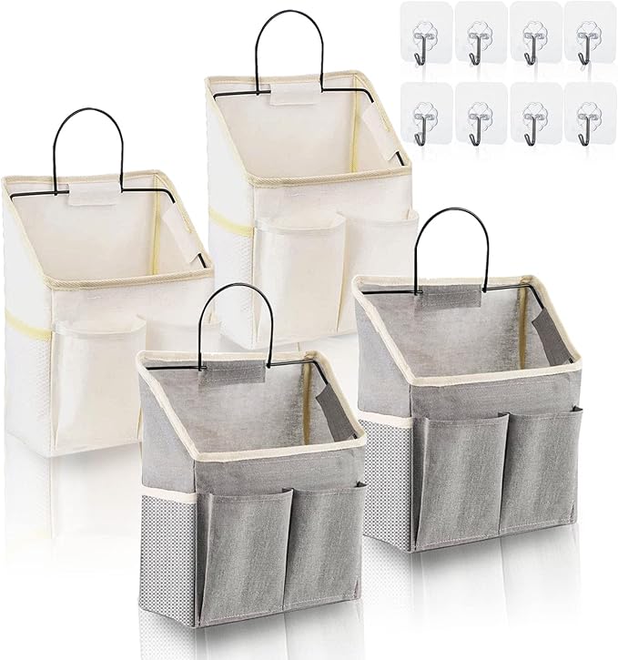 Amazon.com: 4 Pack Wall Hanging Storage bag Fabric Hanging Bag ...