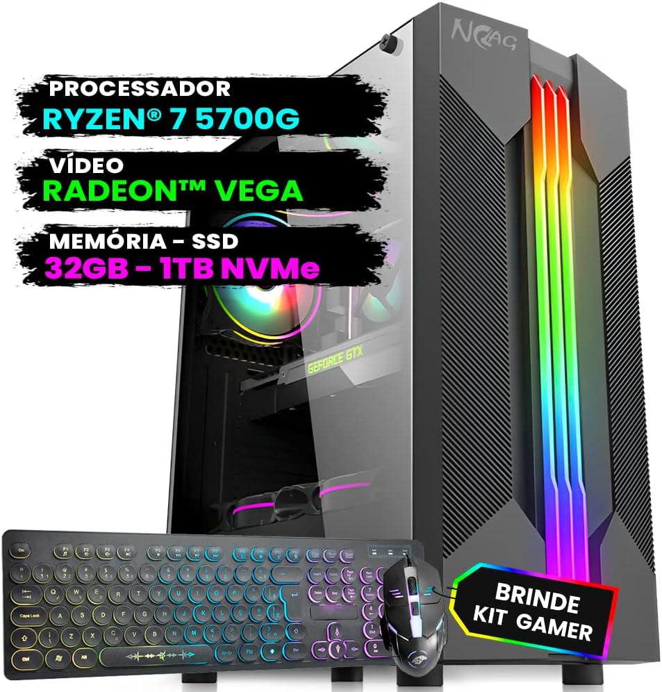 Pc Gamer Computador Completo NoLag Amd Ryzen 7, Radeon™ Graphics Vega ...
