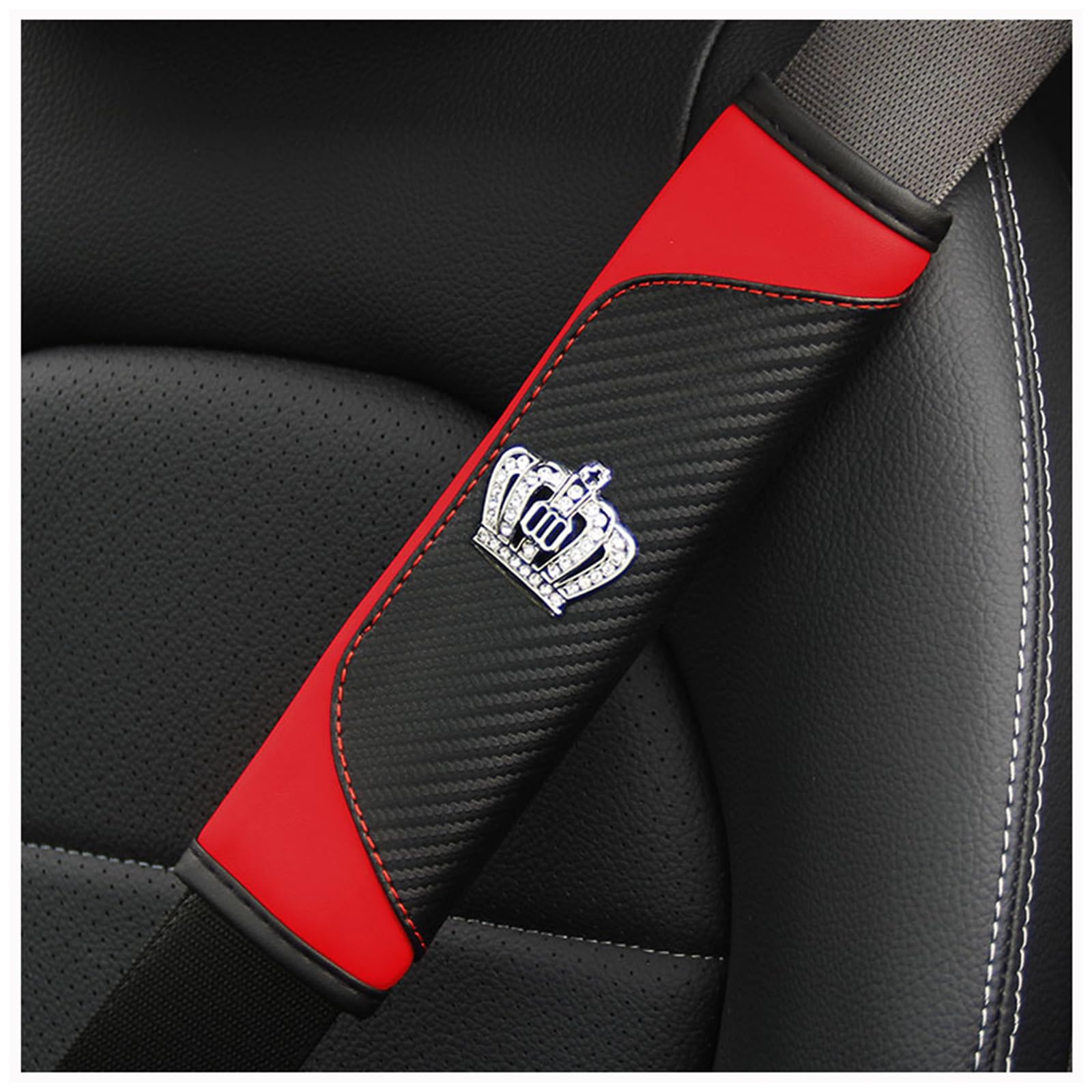 Amazon.com: Ziciner 2 PCS Car Seat Belt Cover, Soft Carbon Fiber ...