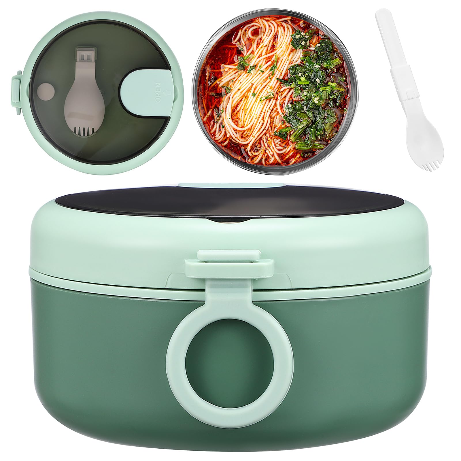 Amazon.com | Microwave Ramen Bowl With Utensil: Insulated Leak ...