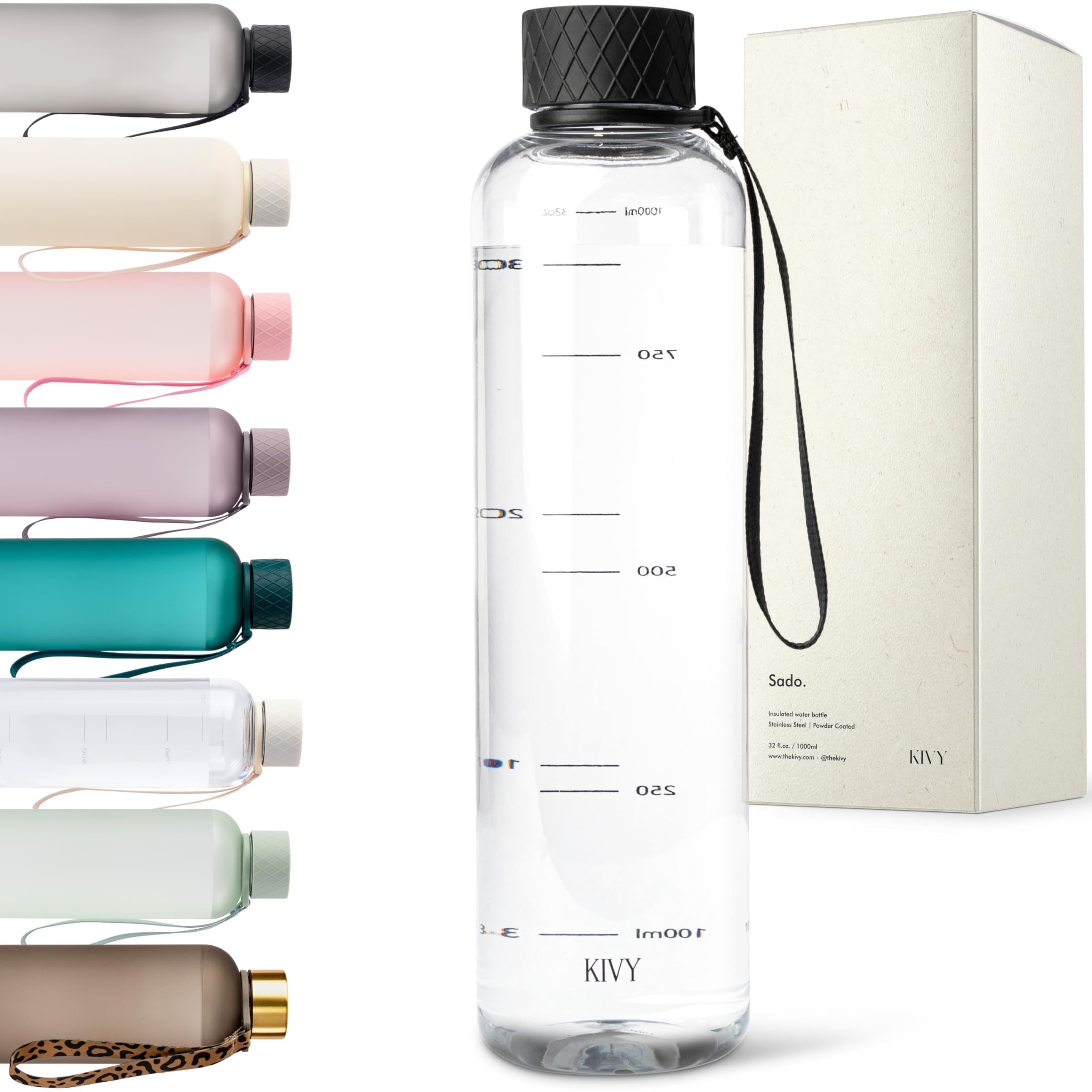Amazon.com: KIVY Clear water bottle 32oz [Lightweight & Shatterproof ...