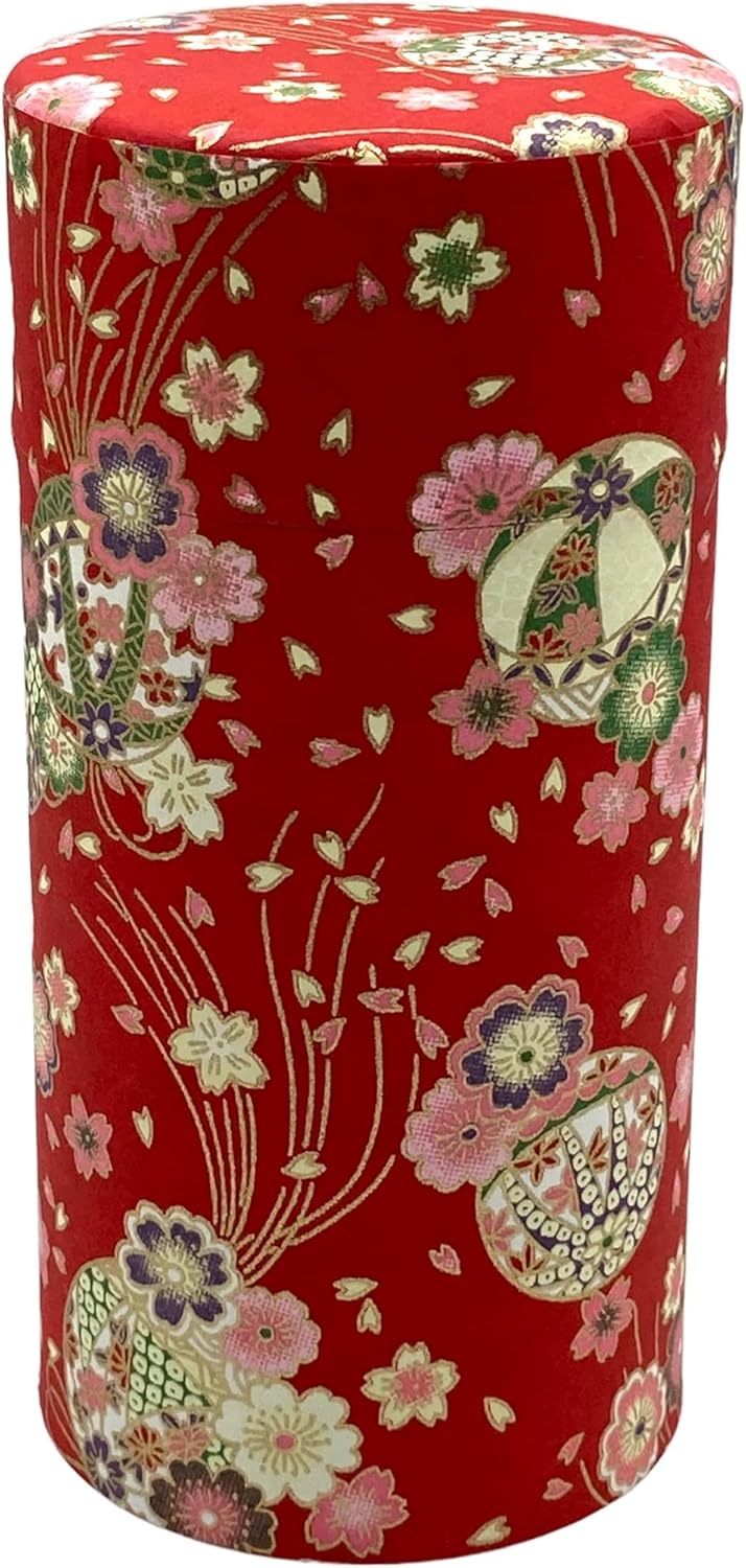Amazon.com: 野口熊太郎茶園 Japanese Tea Canister Tin Japanese Ball and Cherry ...