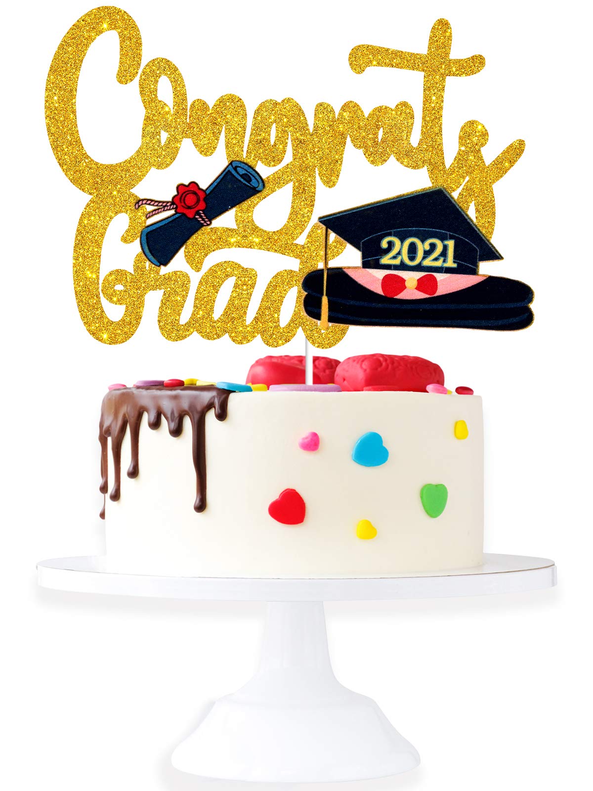 Congrats Grad 2021 Graduation Cake Topper Class Of 2021 Party ...